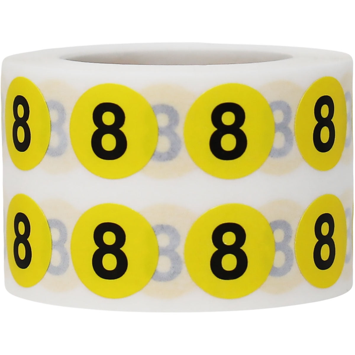 Number 8 Yellow & Black School, Retail, Inventory Sticker Labels | 1/2 ...