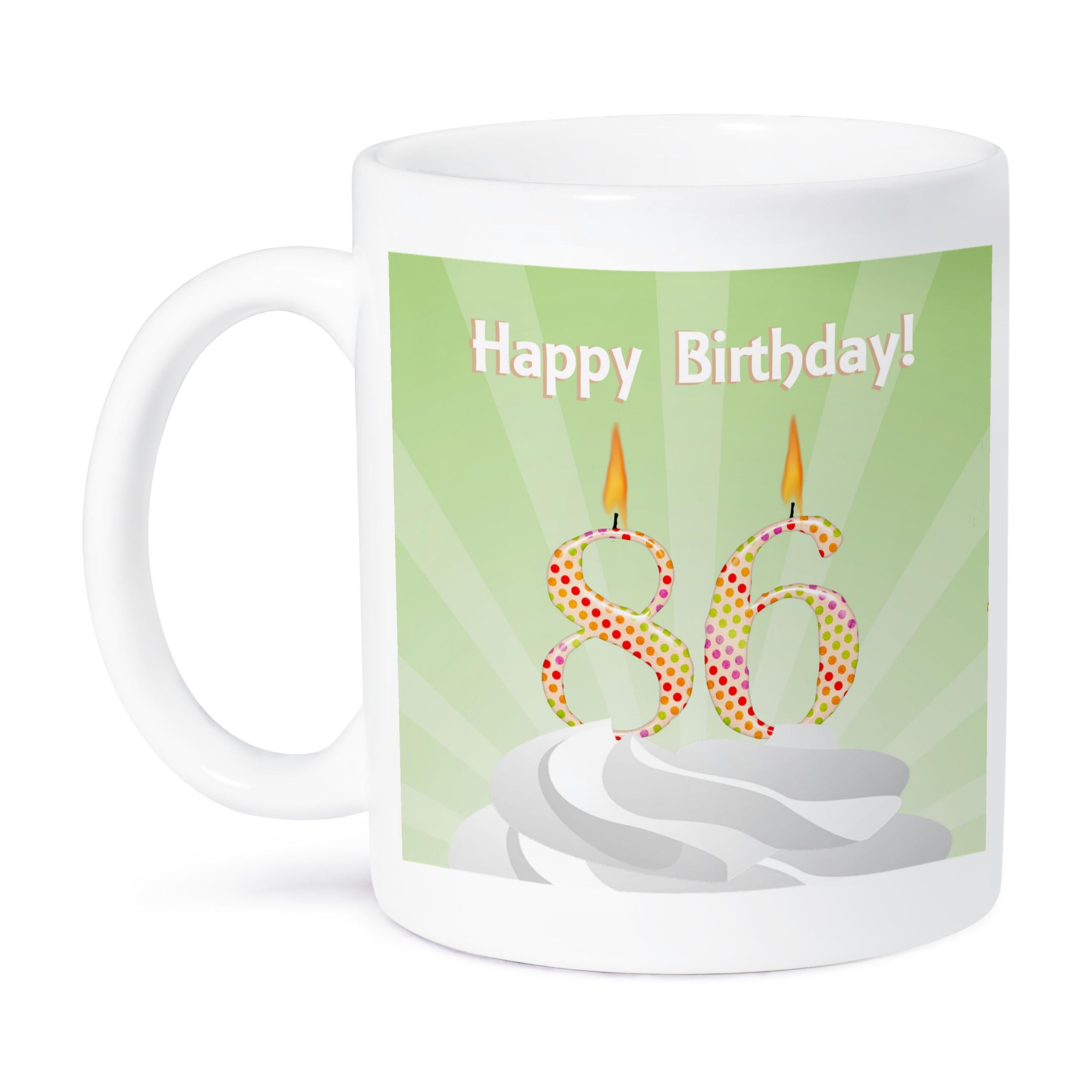 3dRose, Number 86 Candle with Colorful Dots on Top of Whipped Icing ...