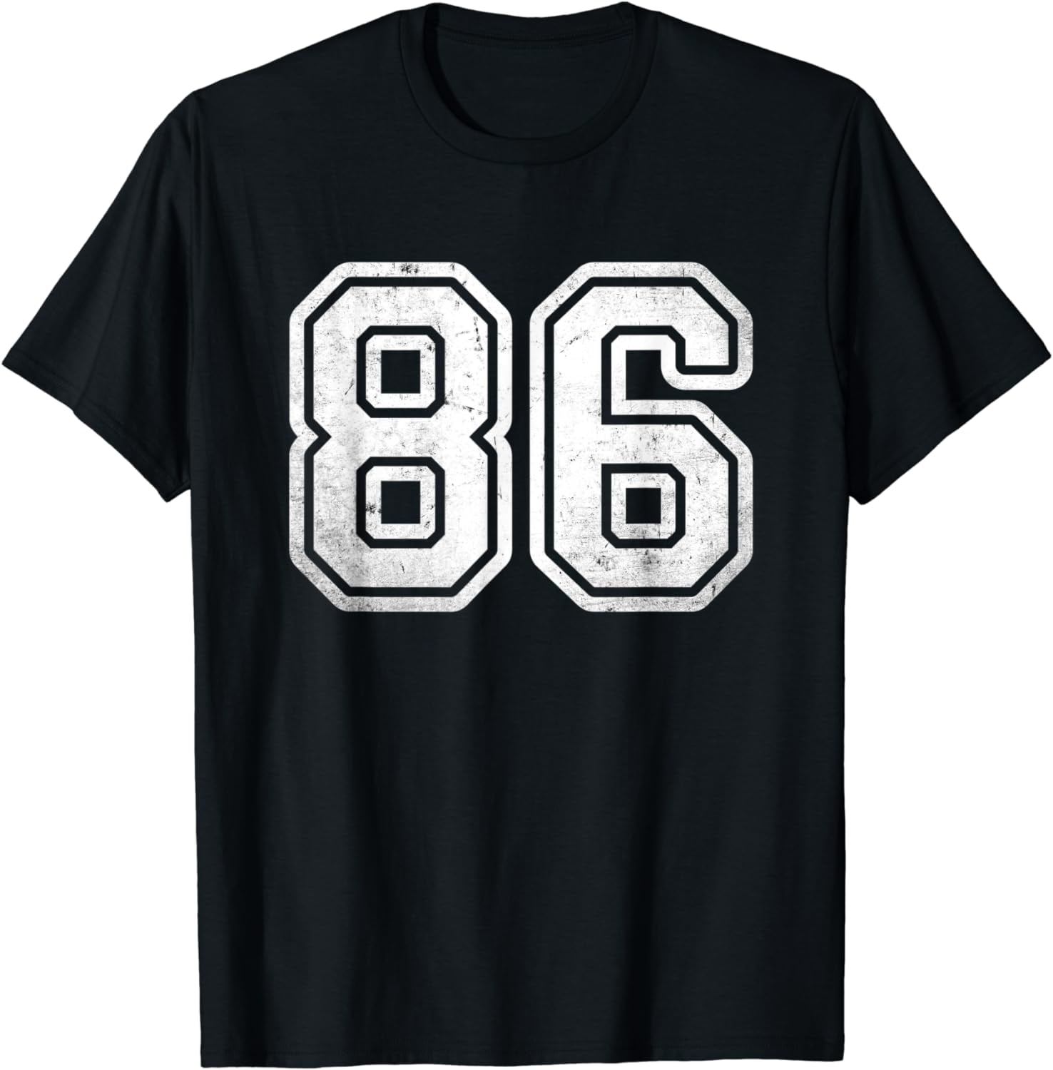 Number 86 White Sports Jersey Vintage 86th Birthday T Shirt