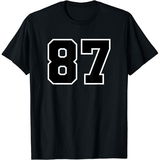 Number #87 Sports Jersey, Birthday Age Favorite Lucky Number T-Shirt ...