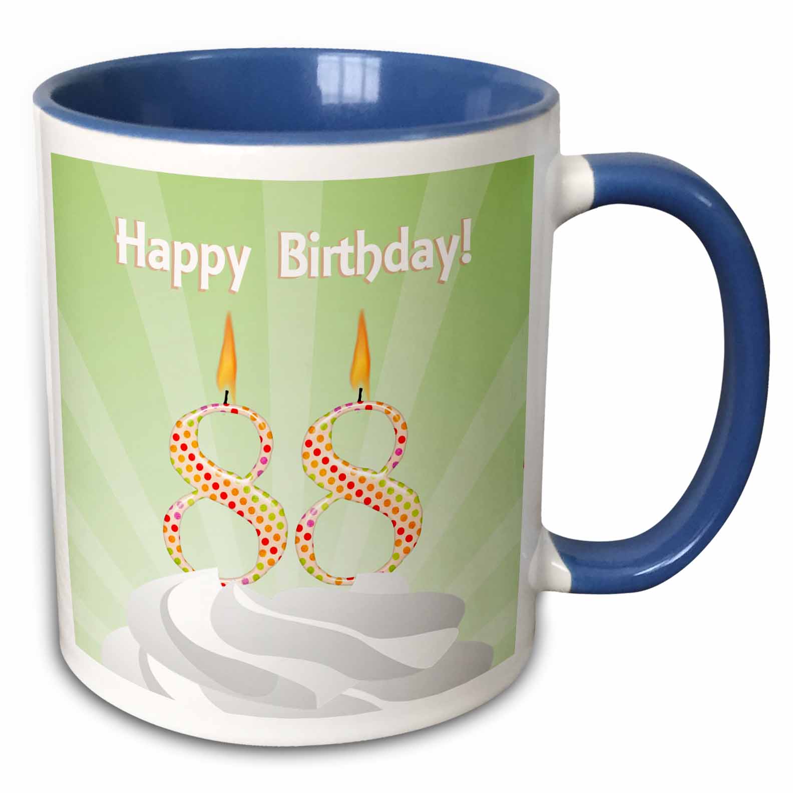 Number 88 Candle with Colorful Dots on Top of Whipped Icing, Happy ...
