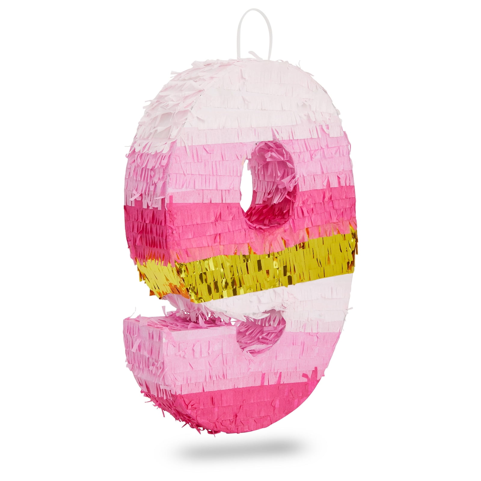 Number 9 Pinata, Pink and Gold for Girls 9th Birthday Party Decorations ...