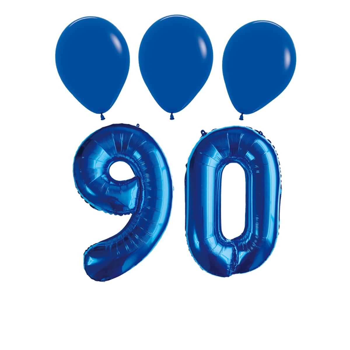 Number 90 Blue Balloon 32 Inch Foil Mylar Birthday Milestone 3 Matching ...