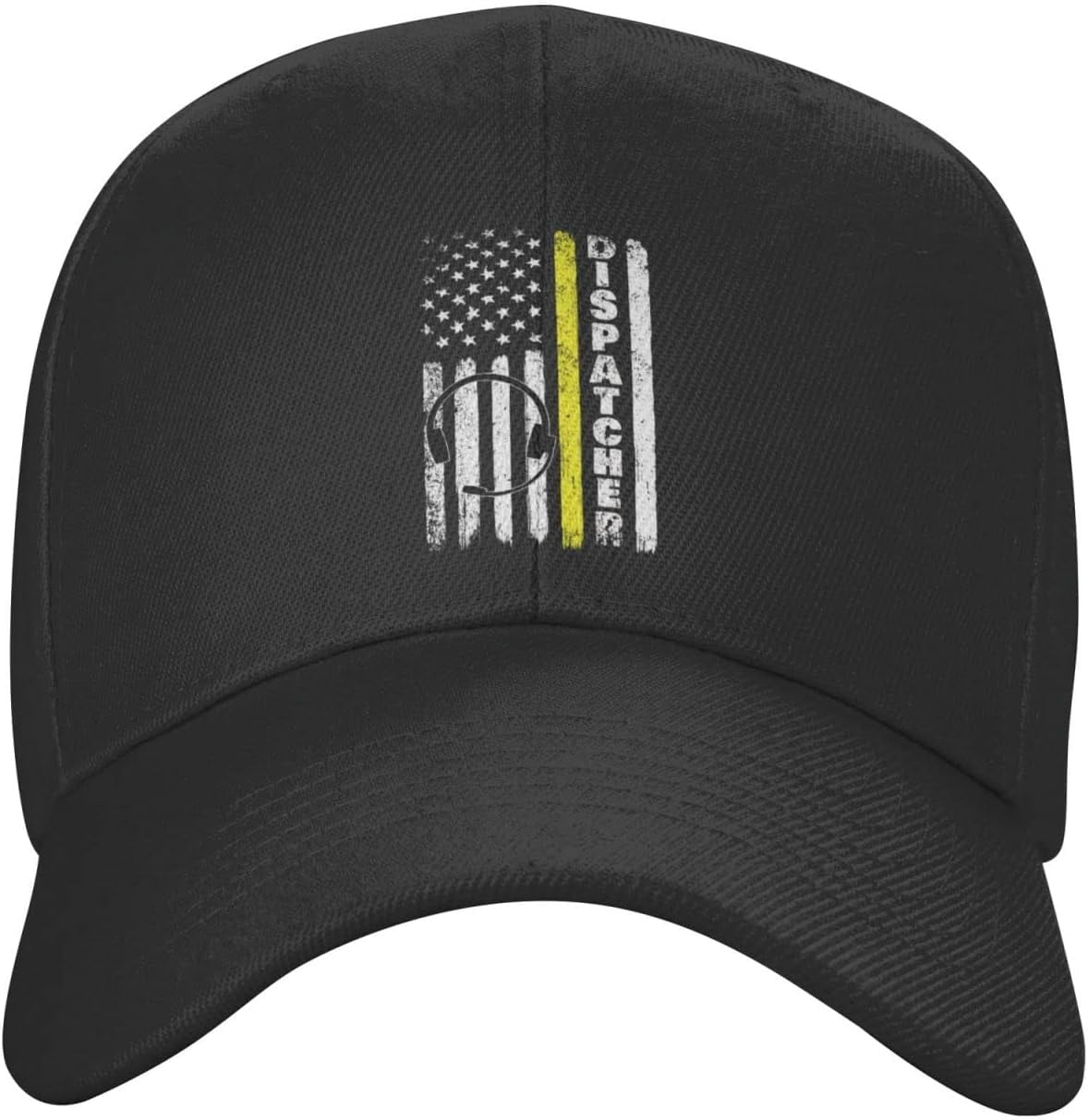 Number 911 Dispatcher Thin Gold Yellow Line Dispatch American Flag Hat ...