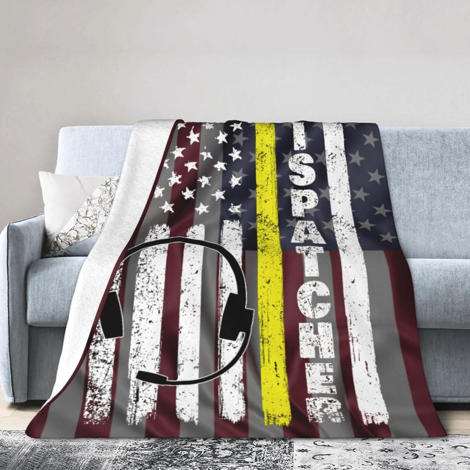 Number 911 Dispatcher Thin Gold Yellow Line Dispatch American Flag ...