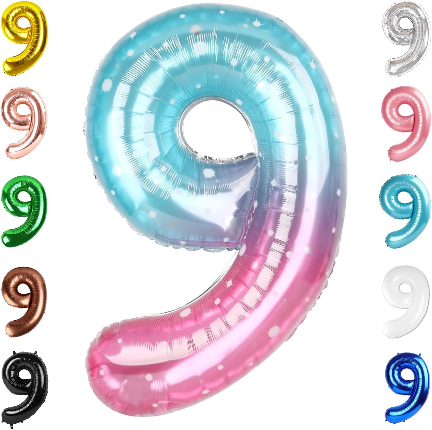Number Balloon 40 Inch for Birthday Decorations, Large Foil Balloon ...