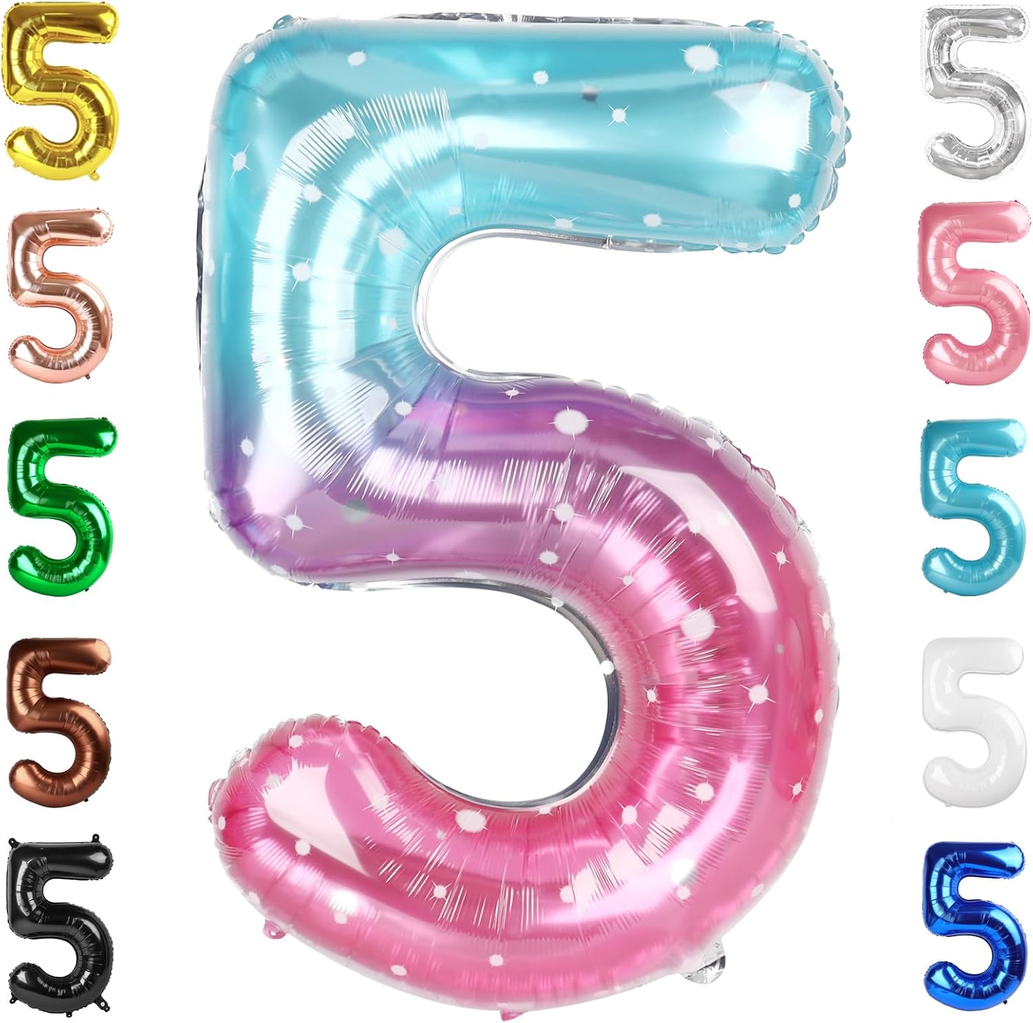 Number Balloon 40 Inch for Birthday Decorations, Large Foil Balloon ...