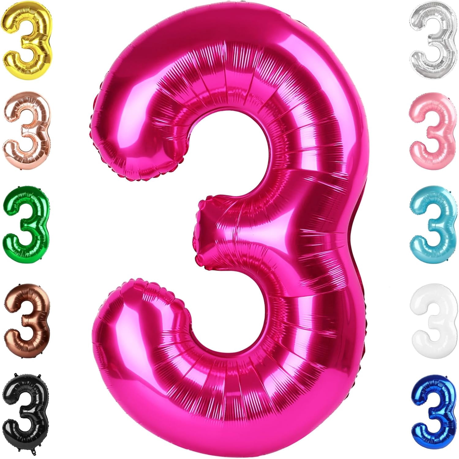 Number Balloon 40 Inch for Birthday Decorations, Large Foil Balloon ...