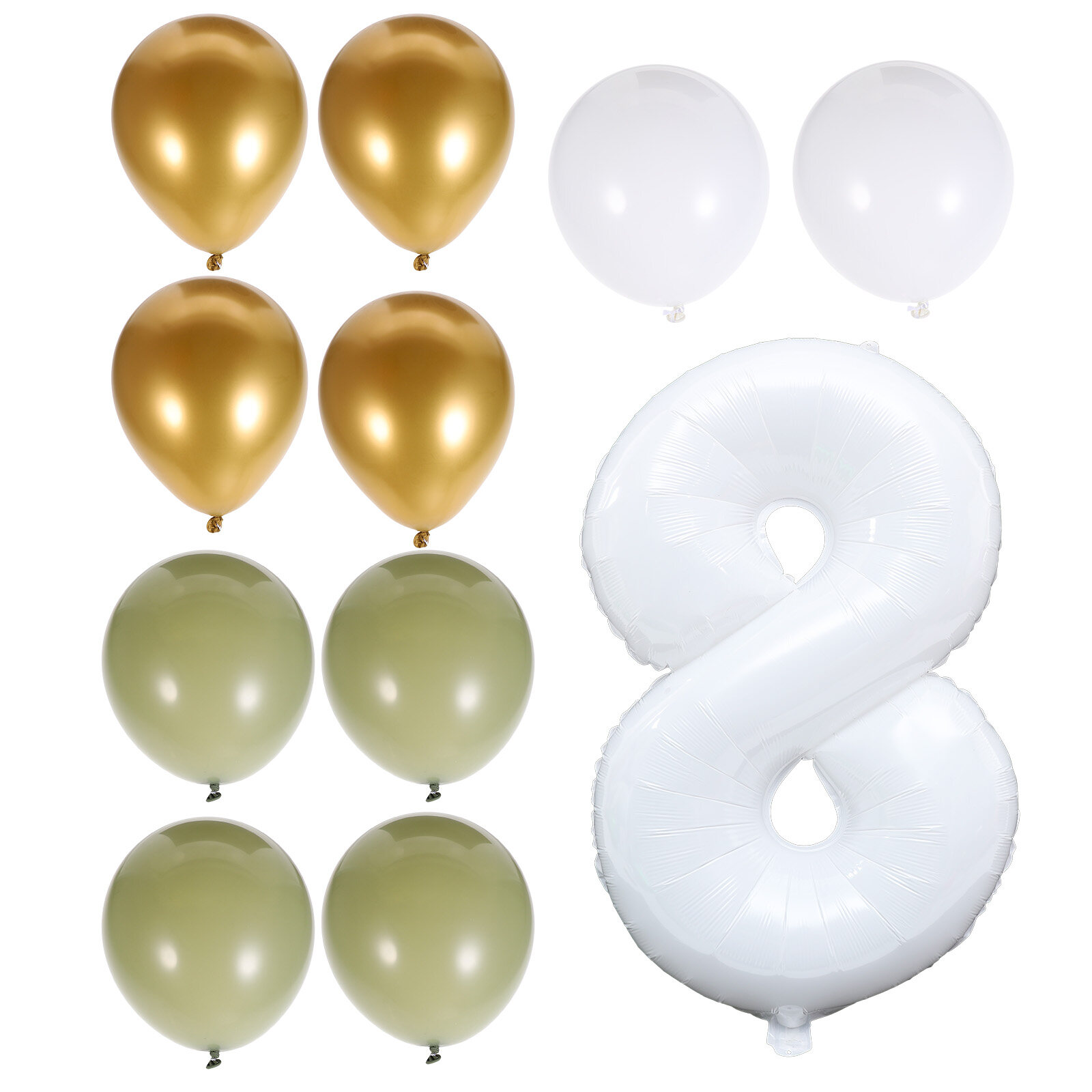 Number Balloon Decor White Balloons 8th Birthday Balloons Latex ...
