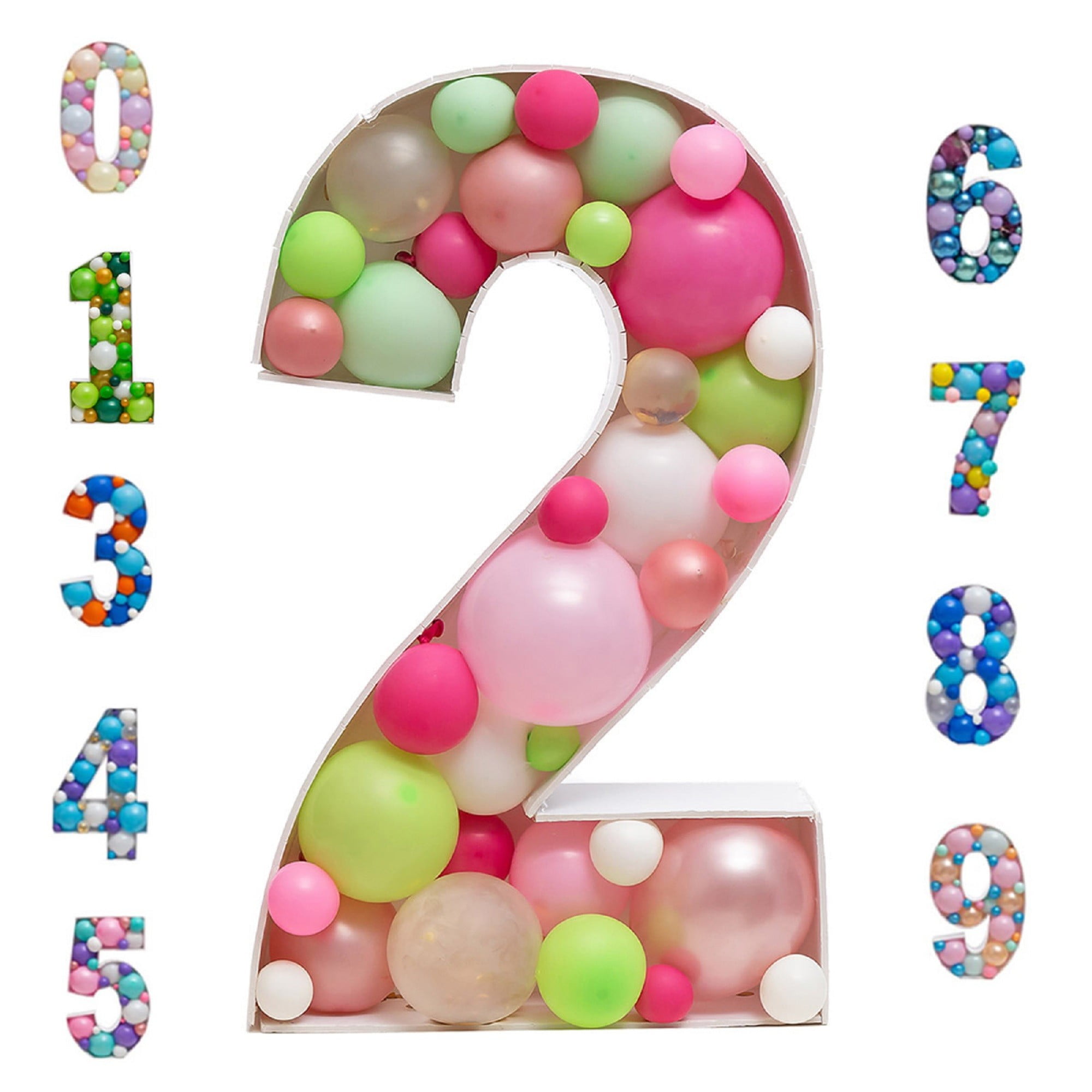 Large Number 2 Balloon Frame, Marquee Numbers Pre-Cut Kit, Foam Board ...