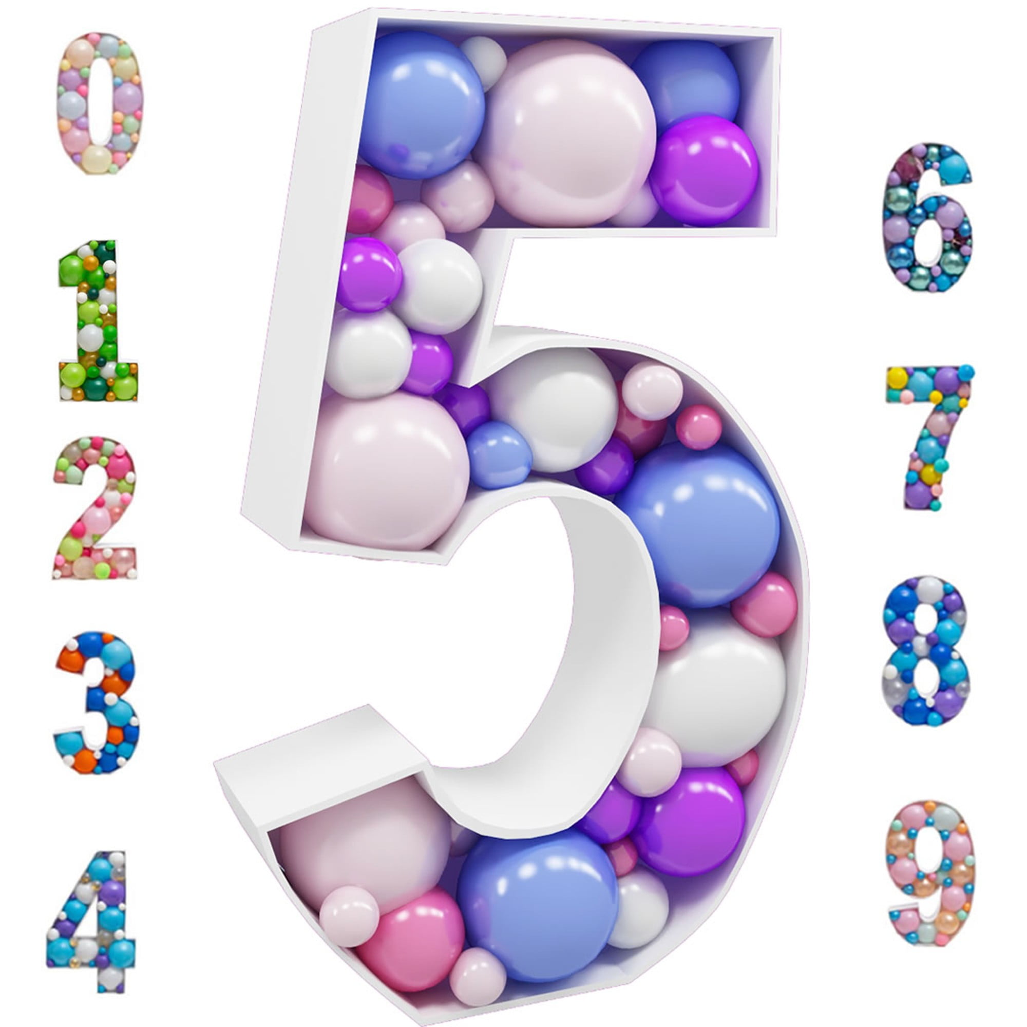 DIY Number 5 Balloon Frame Kit, Marquee Light Up Mosaic for 5th ...