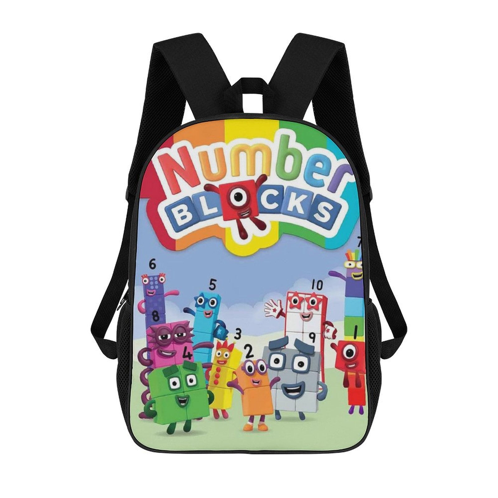 Number Block Backpack Cartoon Casual Shoulder Daypack Large Capacity ...