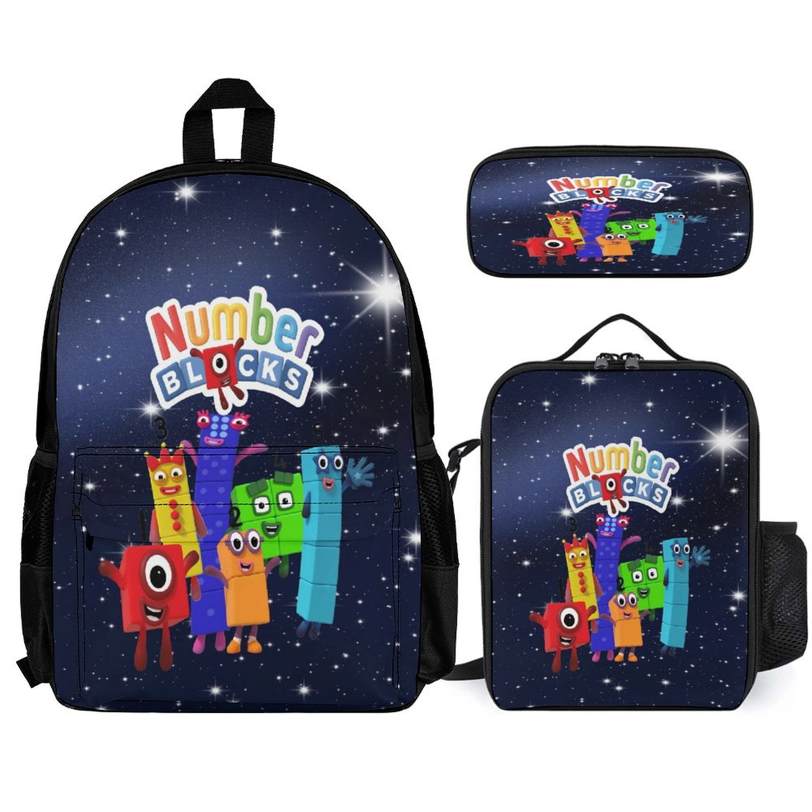Number Block Backpack Set 16.5in Backpacks with Pencil Case and Lunch ...