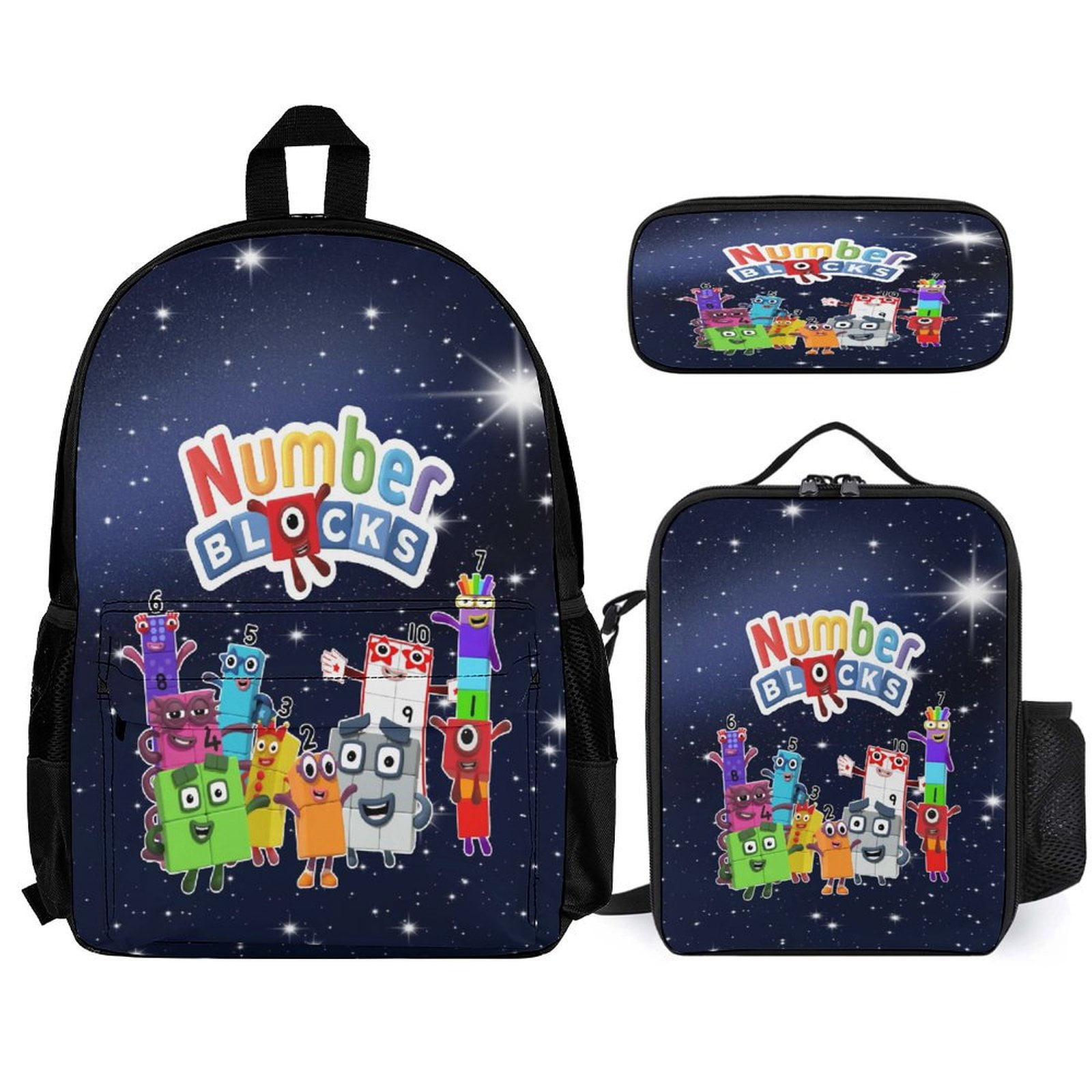 Number Block Backpack Set 16.5in Backpacks with Pencil Case and Lunch ...