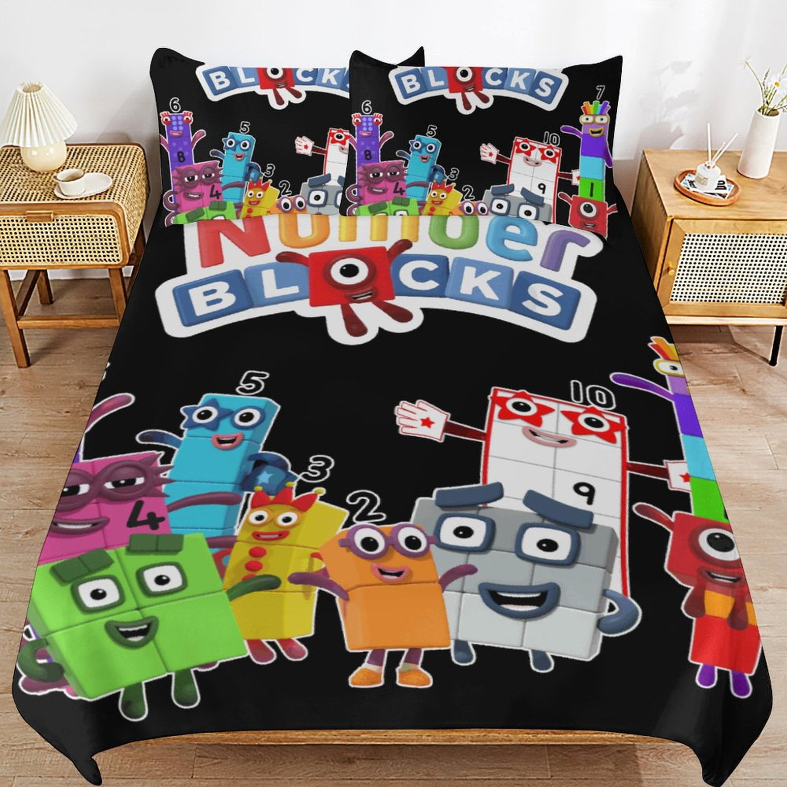 Number Block Bedding Set Duvet Cover Comfortable and Lightweight ...