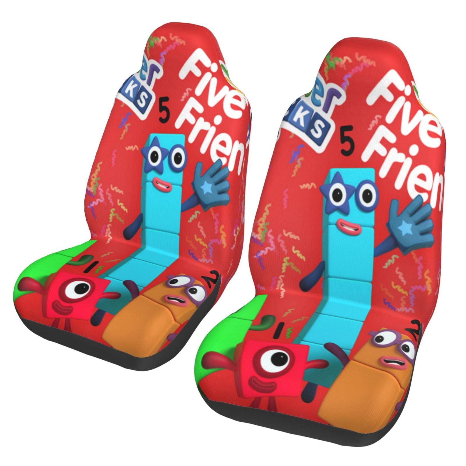 Number Block Car Seat Cover Front Seats Full Set of 2 Vehicle Seat ...