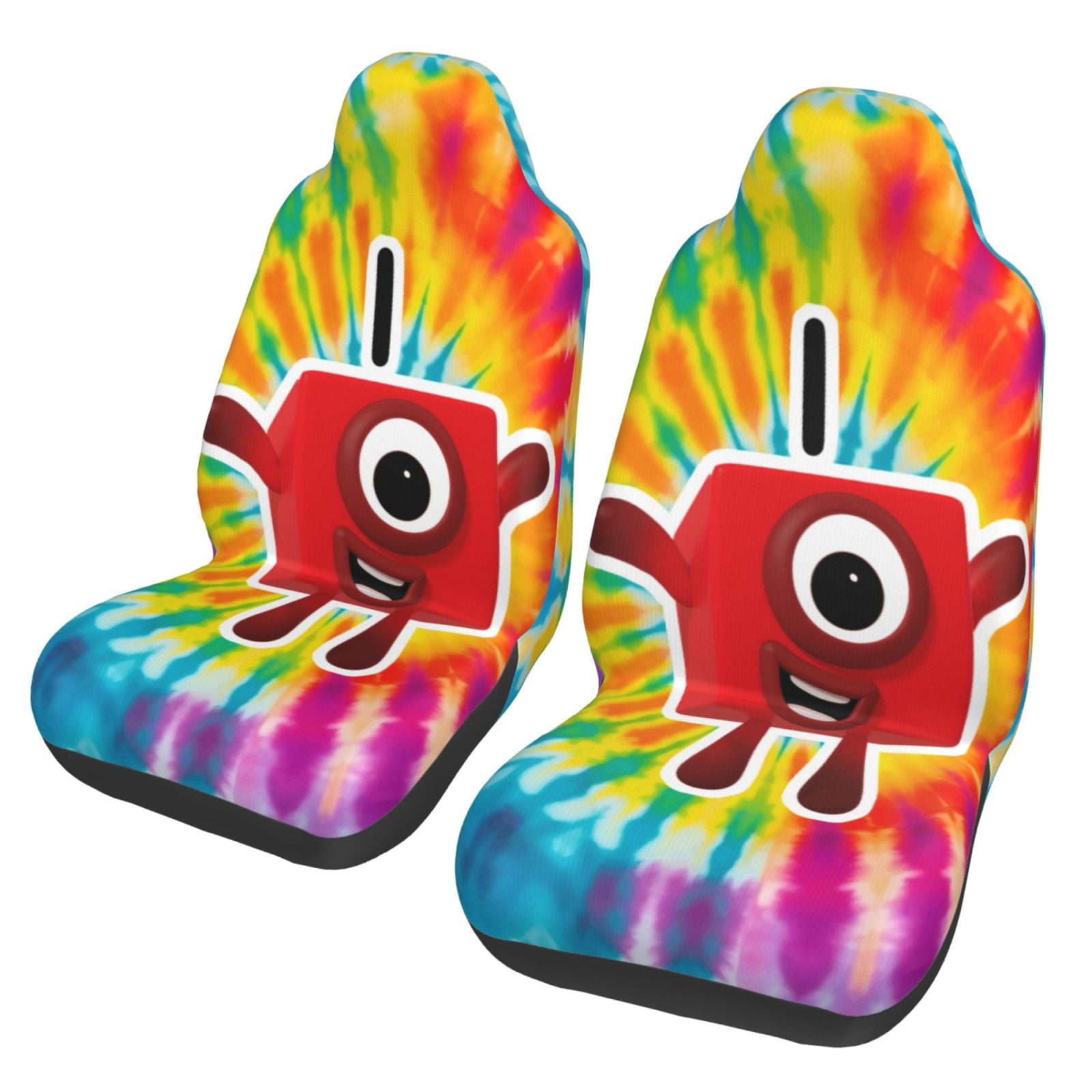 Number Block Car Seat Cover Front Seats Full Set of 2 Vehicle Seat ...