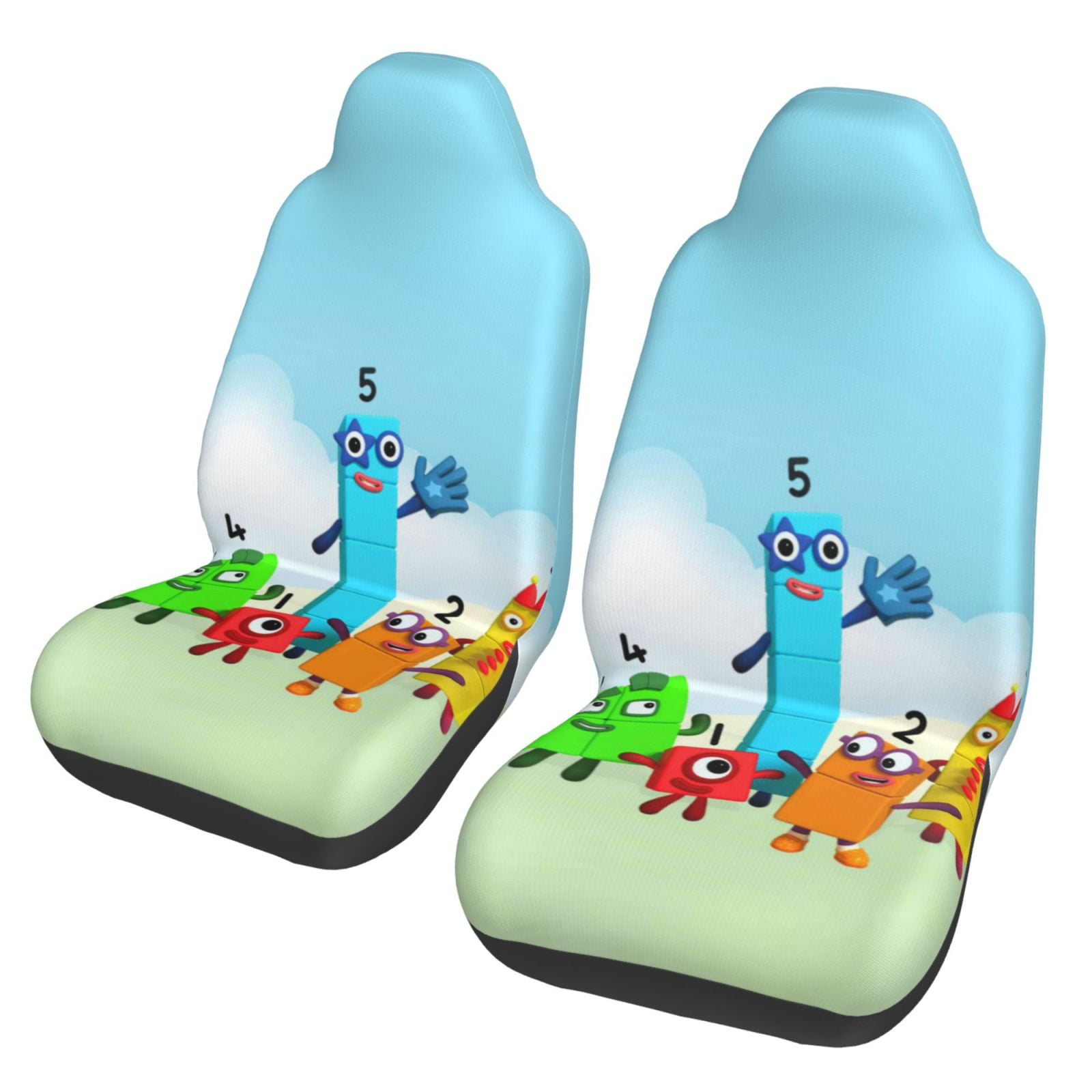 Number Block Car Seat Cover Front Seats Full Set of 2 Vehicle Seat ...
