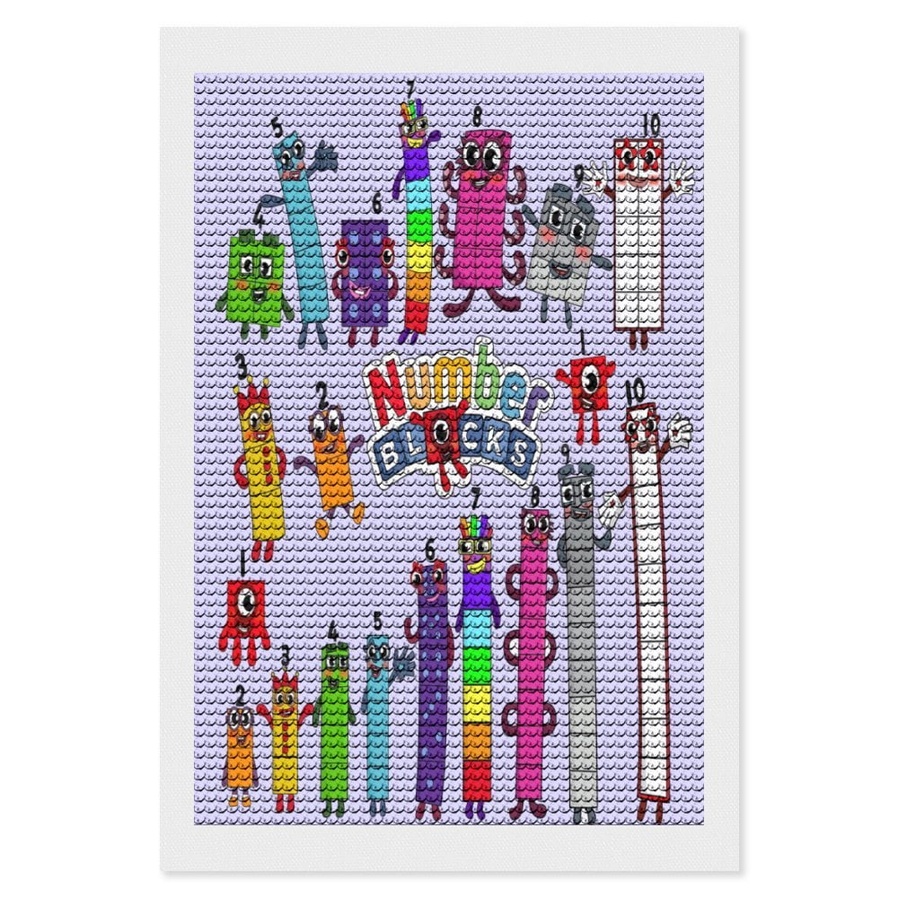 Number Block Diamond Art Kits for Adults DIY 5D Diamond Dots Paint Kits ...