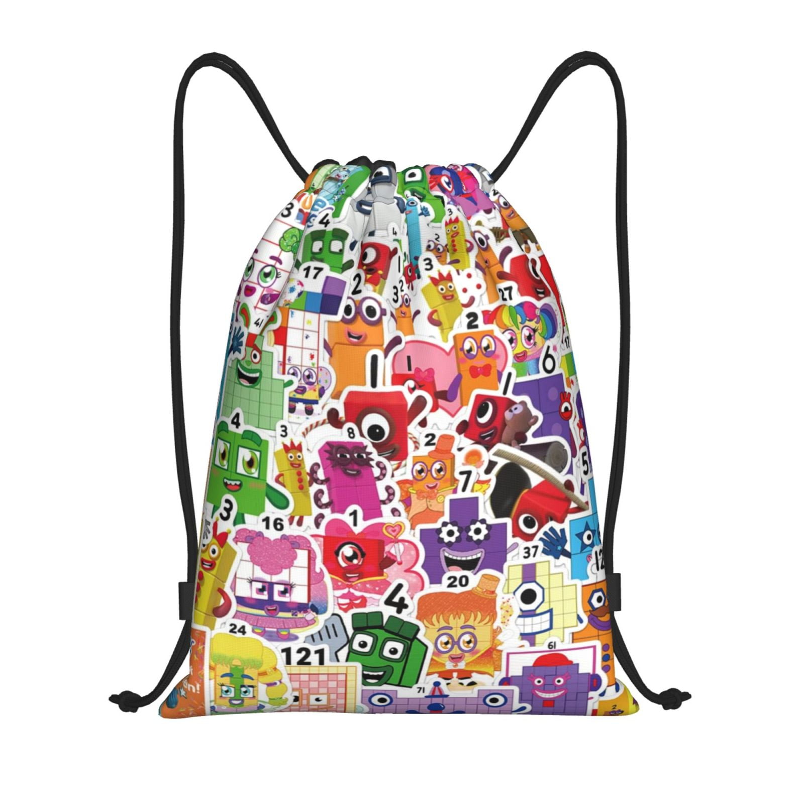 Number Block Drawstring Bags Unisex Drawstring Sling Bag Daypack Sports ...