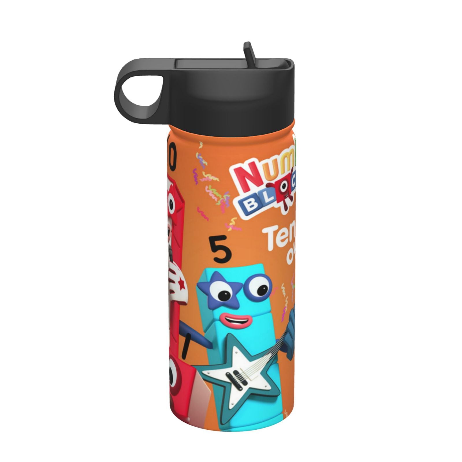 Number Block Insulated Stainless Steel Wide Mouth Water Bottle with ...