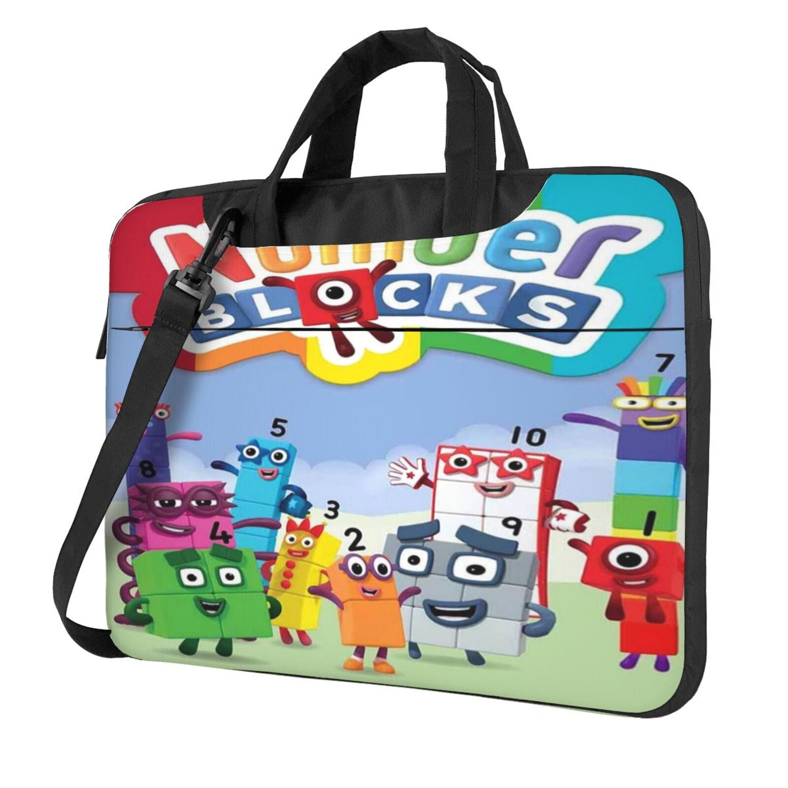 Number Block Laptop Bag Waterproof 13-15.6 Inch Shoulder Computer Bag ...