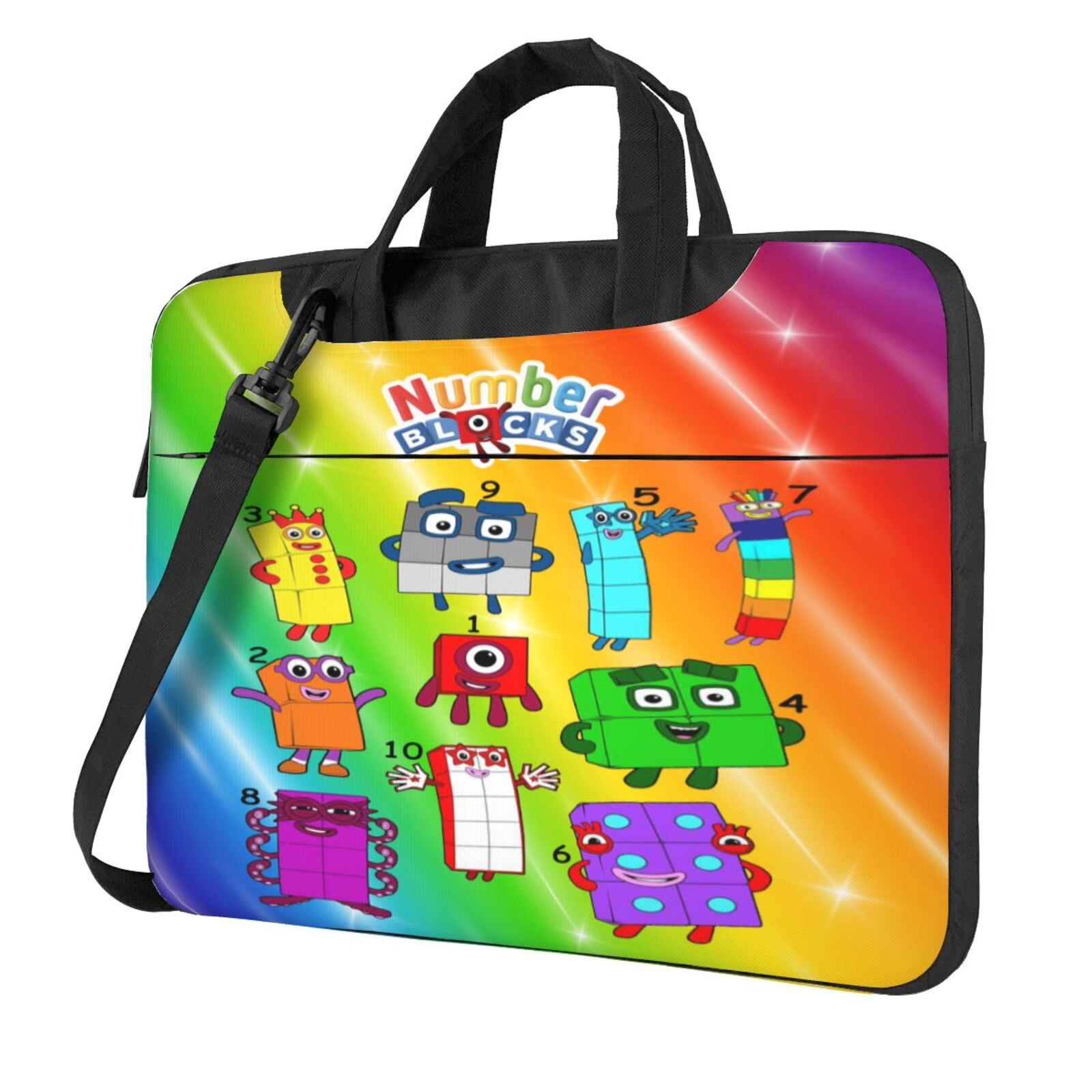 Number Block Laptop Bag Waterproof 13-15.6 Inch Shoulder Computer Bag ...