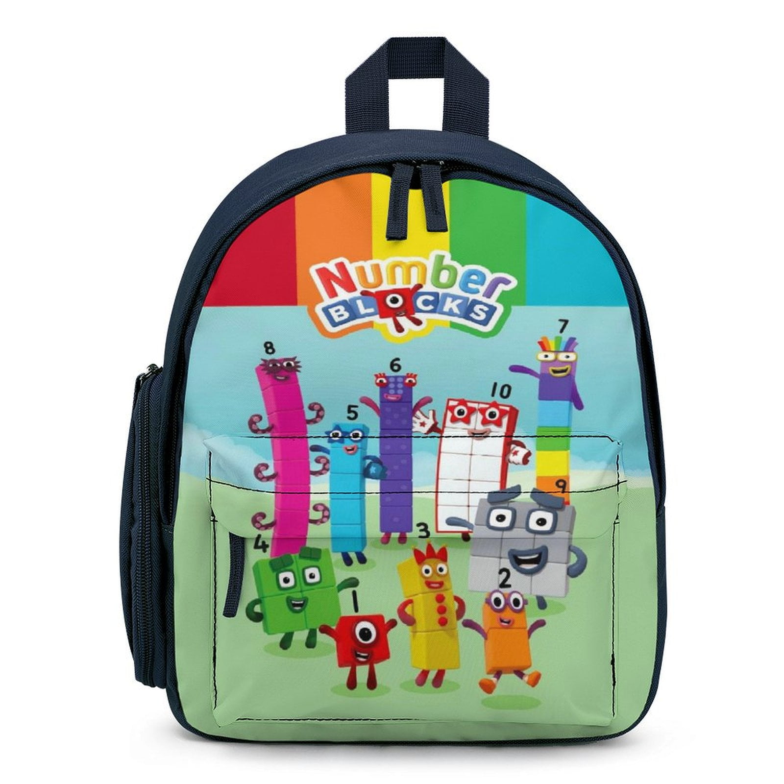 Number Block Backpack with Chest Strap Small Backpack Bookbag 12in ...