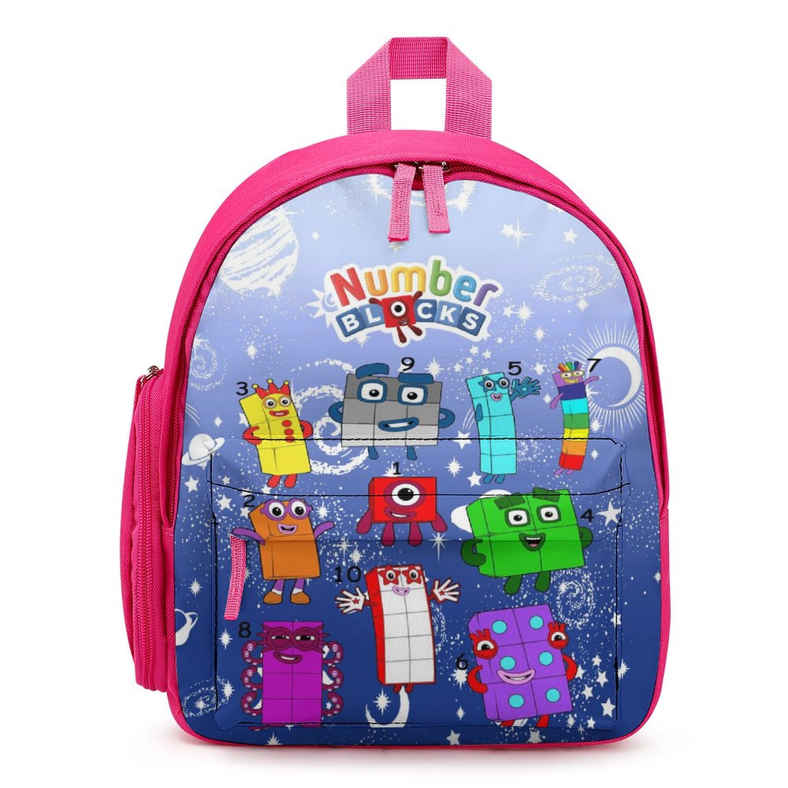 Number Block Pre Backpack with Chest Strap Small Backpack Bookbag for ...