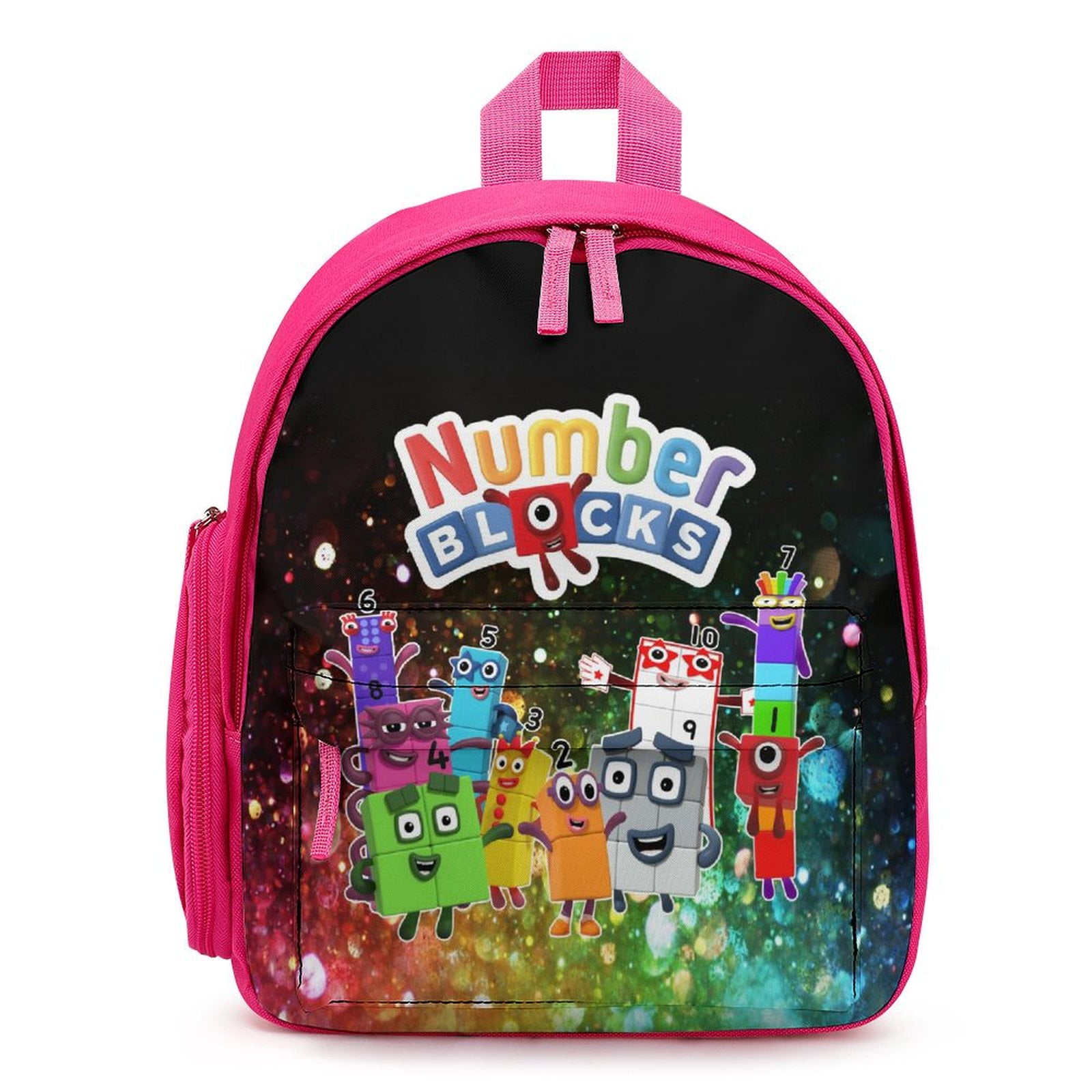Number Block Backpack with Chest Strap Small Backpack Bookbag 12in ...