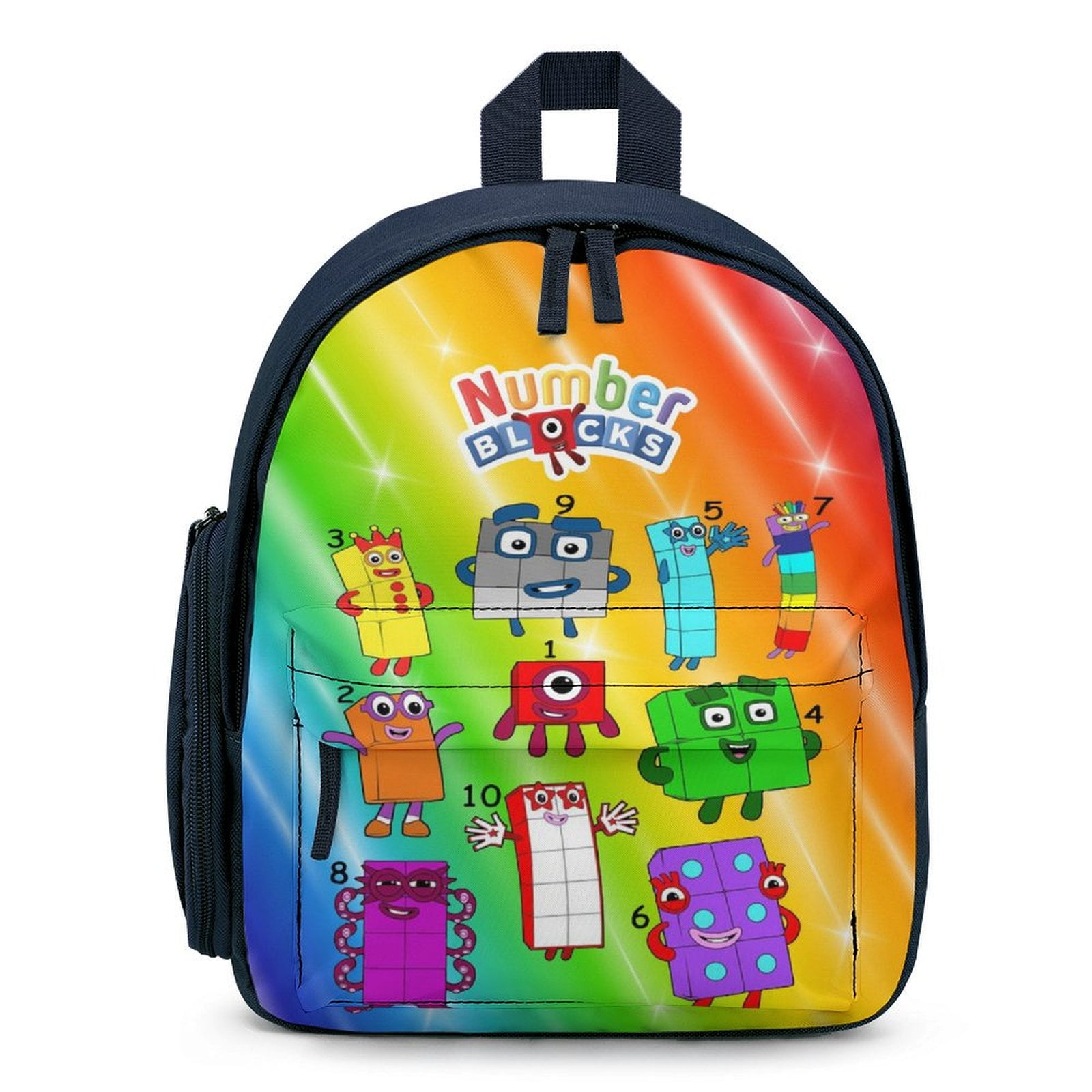 Number Block Backpack with Chest Strap Small Backpack Bookbag 12in ...