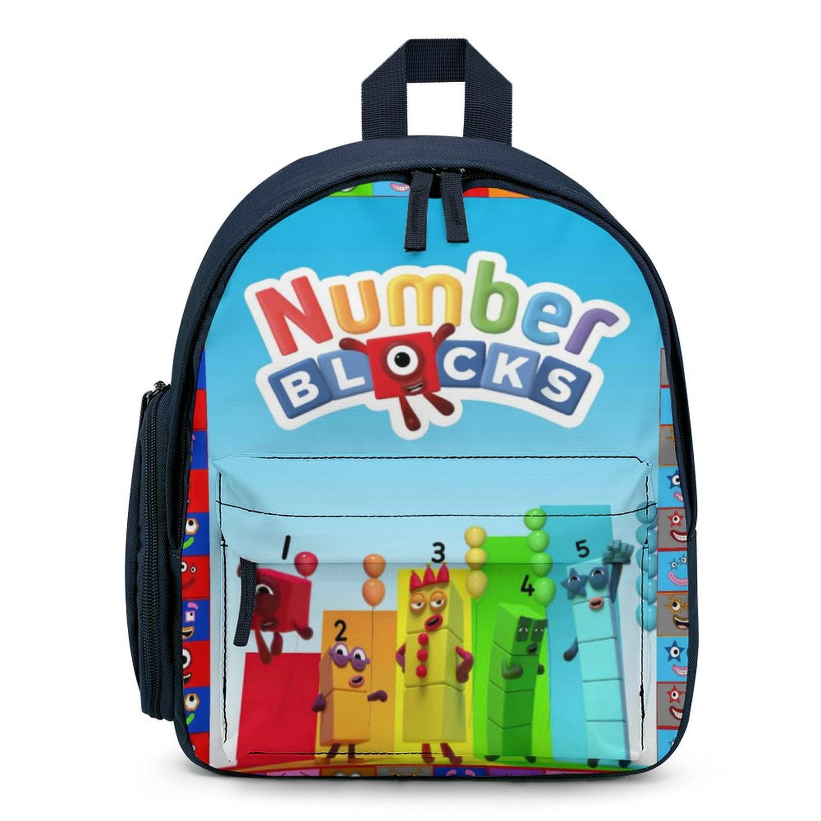 Number Block Pre Backpack with Chest Strap Small Backpack Bookbag for ...