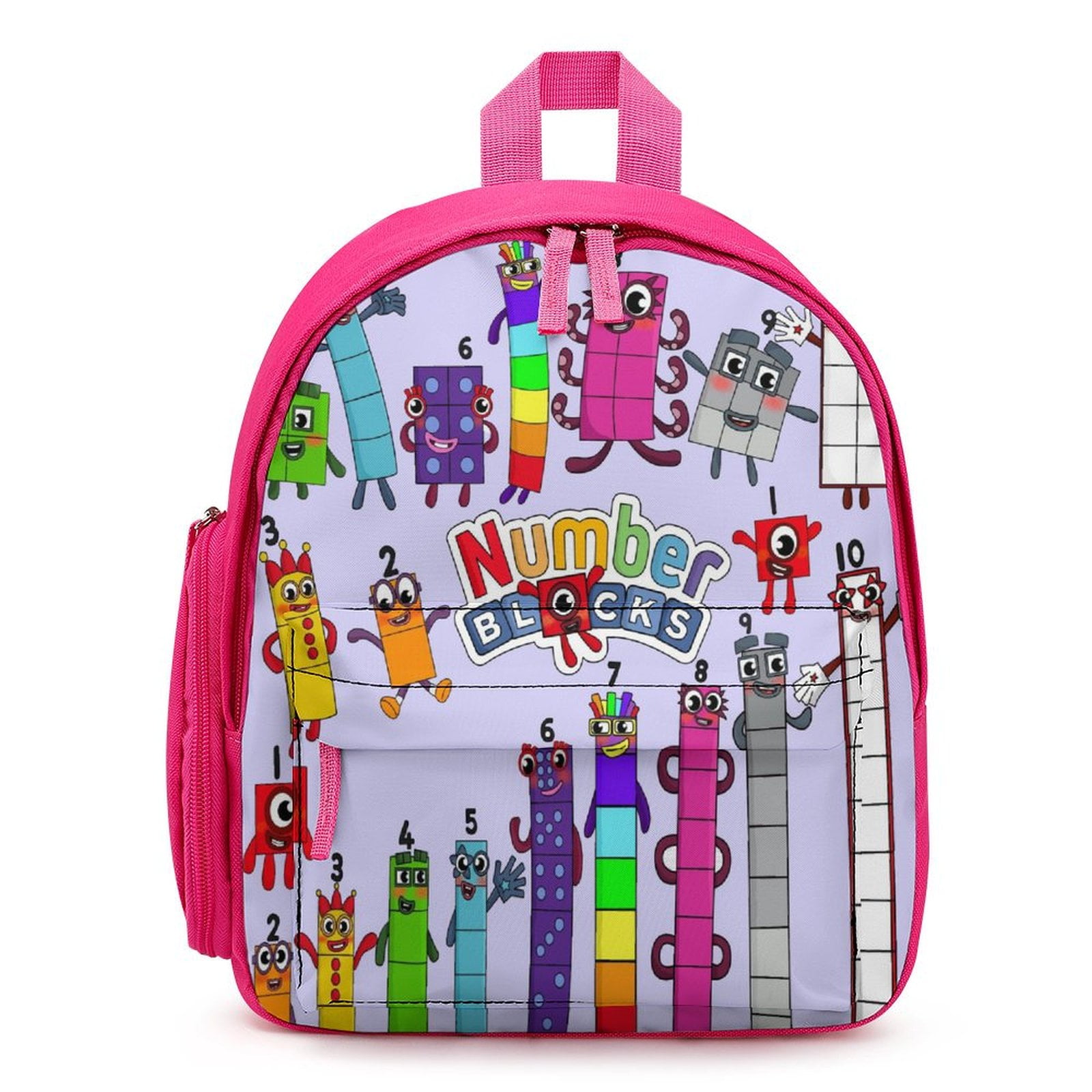 Number Block Backpack with Chest Strap Small Backpack Bookbag 12in ...