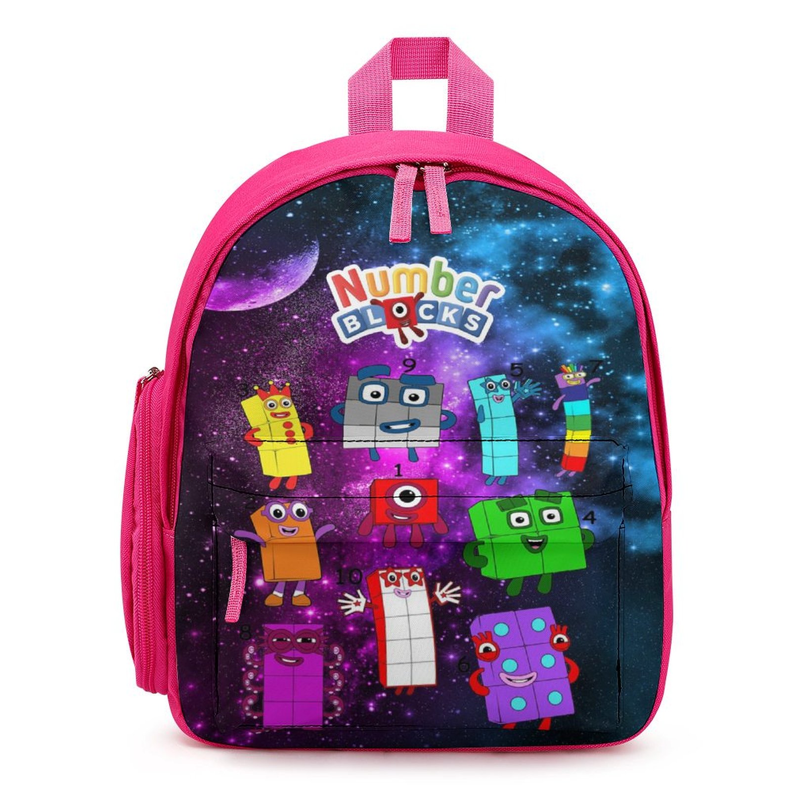 Number Block Pre Backpack with Chest Strap Small Backpack Bookbag for ...