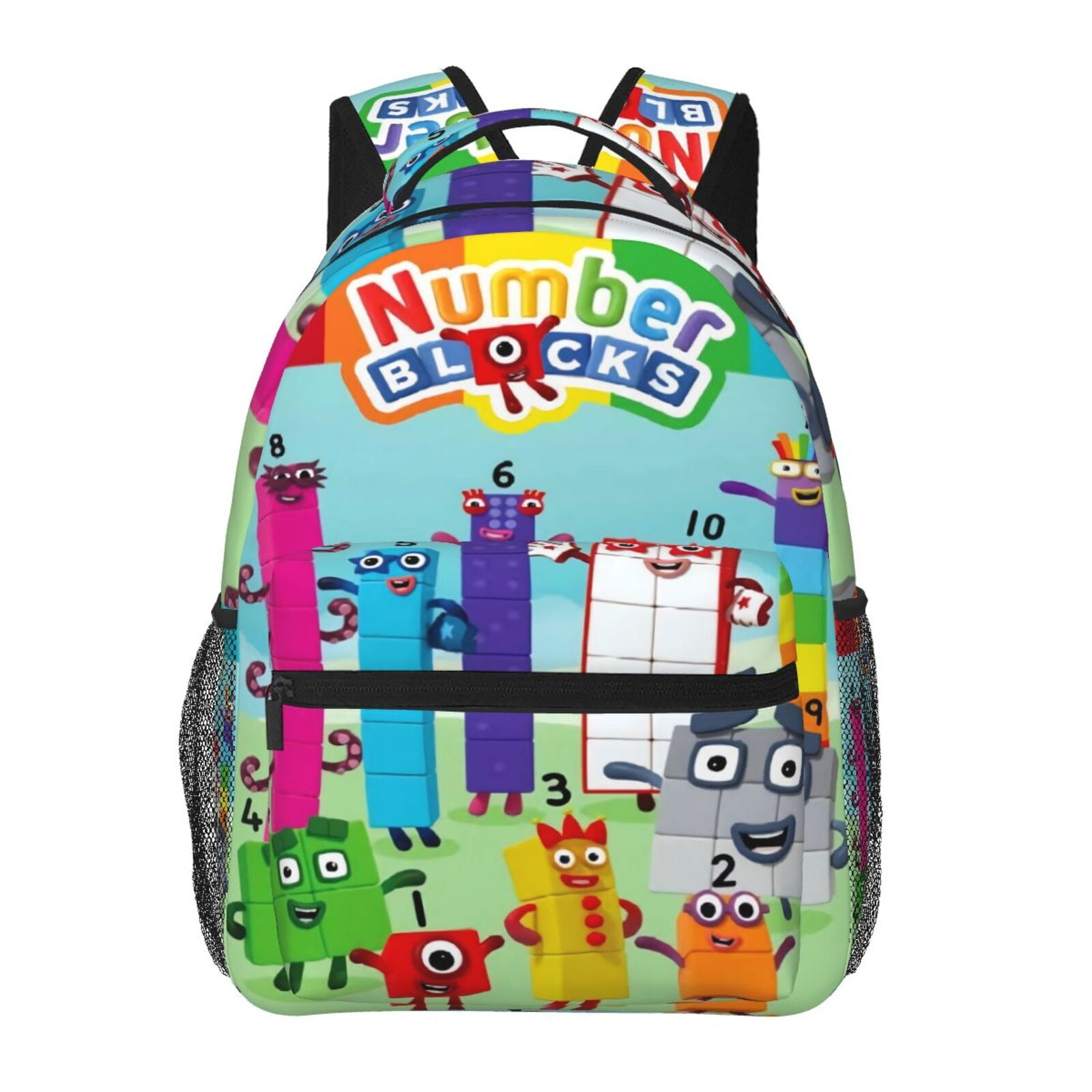 Number Blocks (3) Cartoon Casual Backpack Laptop Student Travel ...