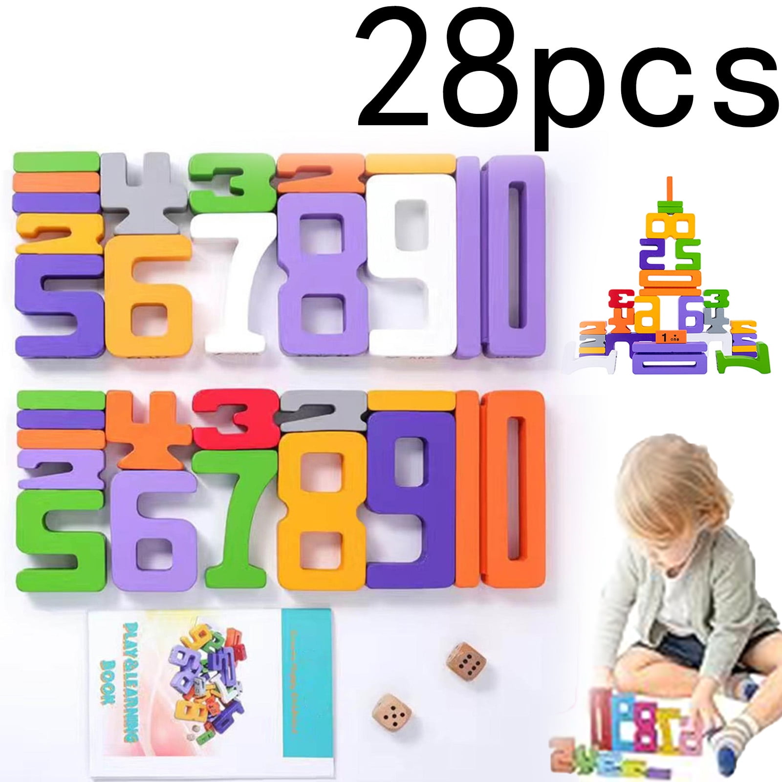 Number Blocks,Digit Blocks,Wooden Number Building Blocks,Montessori ...