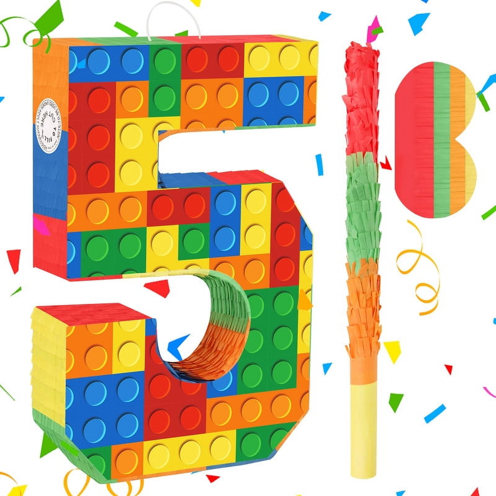 Number Building Blocks Decor for Pinata Birthday Party Supplies, Girls ...