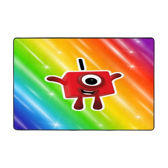 Number Cartoon Show Block Area Rug Cartoon Rug Modern 3D Digital Print ...