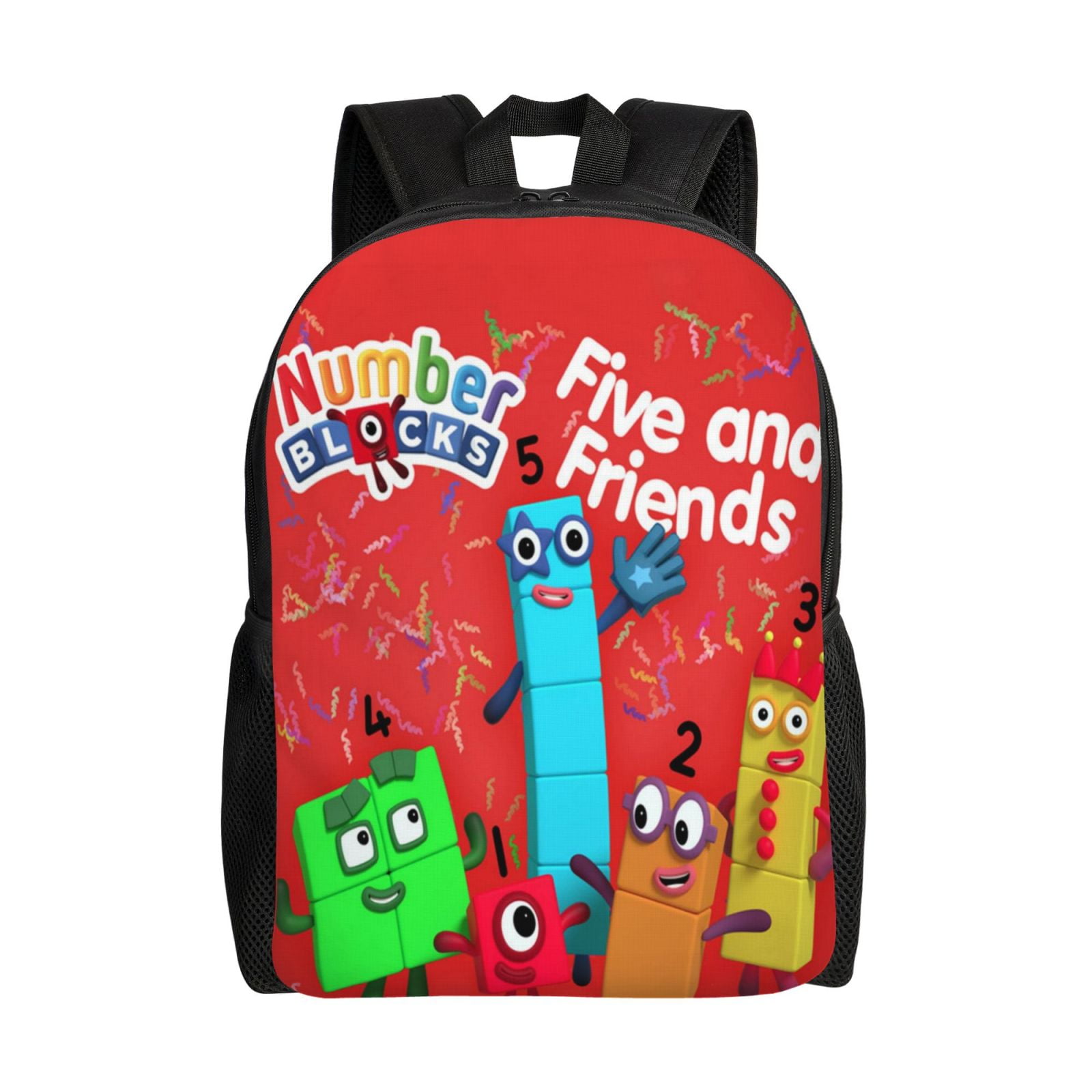 Number Cartoon Show Block Backpack 16 Inch Bookbag Travel Laptop Bag ...