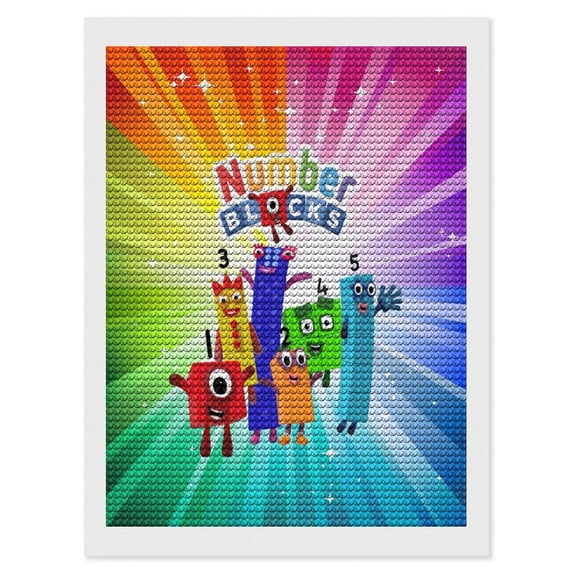 Number Cartoon Show Block Diamond Art Kits for Adults Kids,DIY 5D Round ...