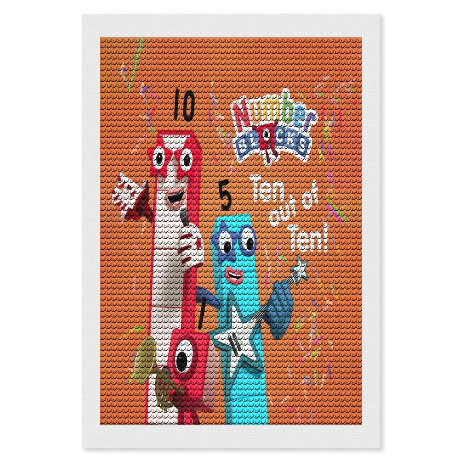 Number Cartoon Show Block Diamond Art Kits for Adults Kids,DIY 5D Round ...