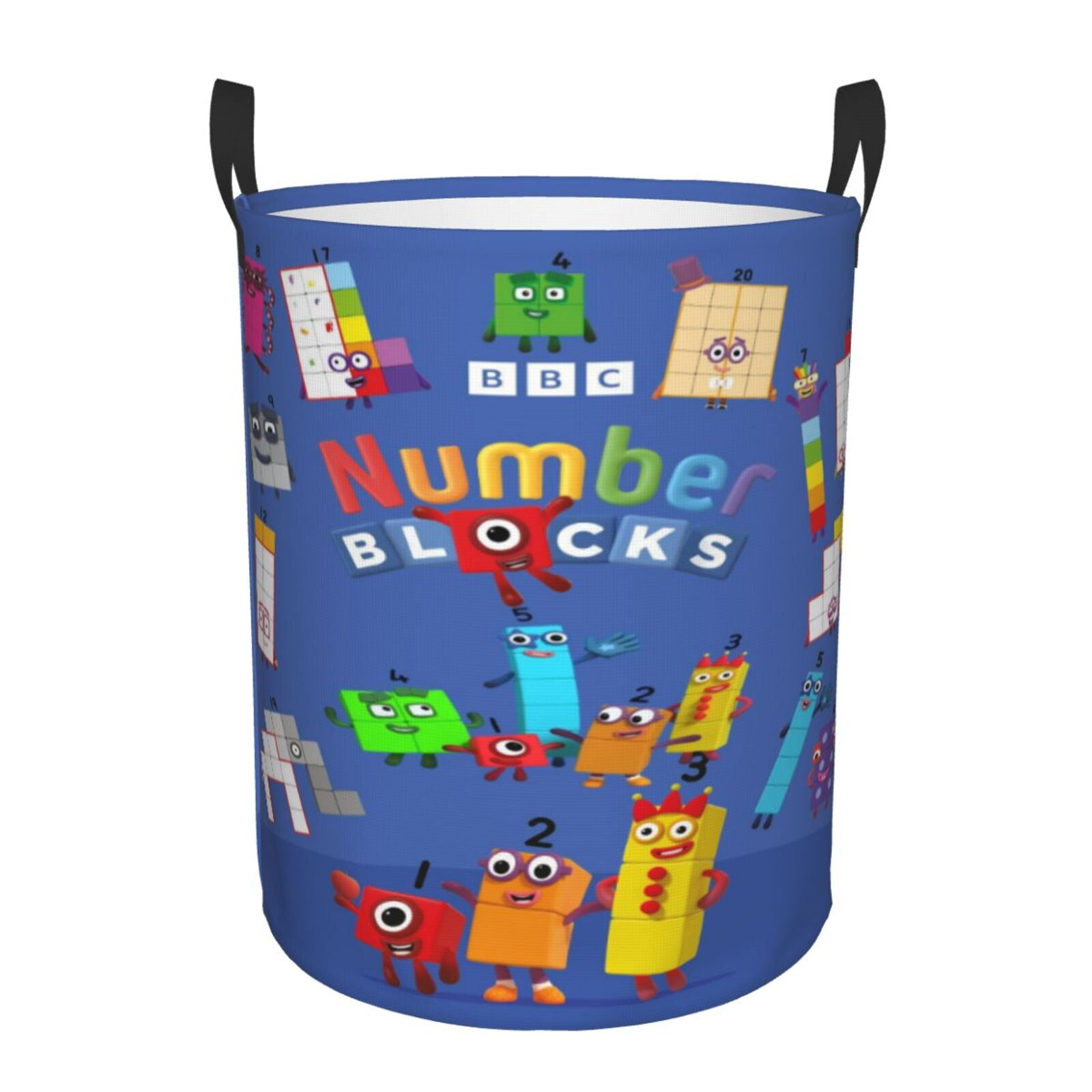 Number Cartoon Show Block Laundry Basket with Handle Waterproof Fabric ...