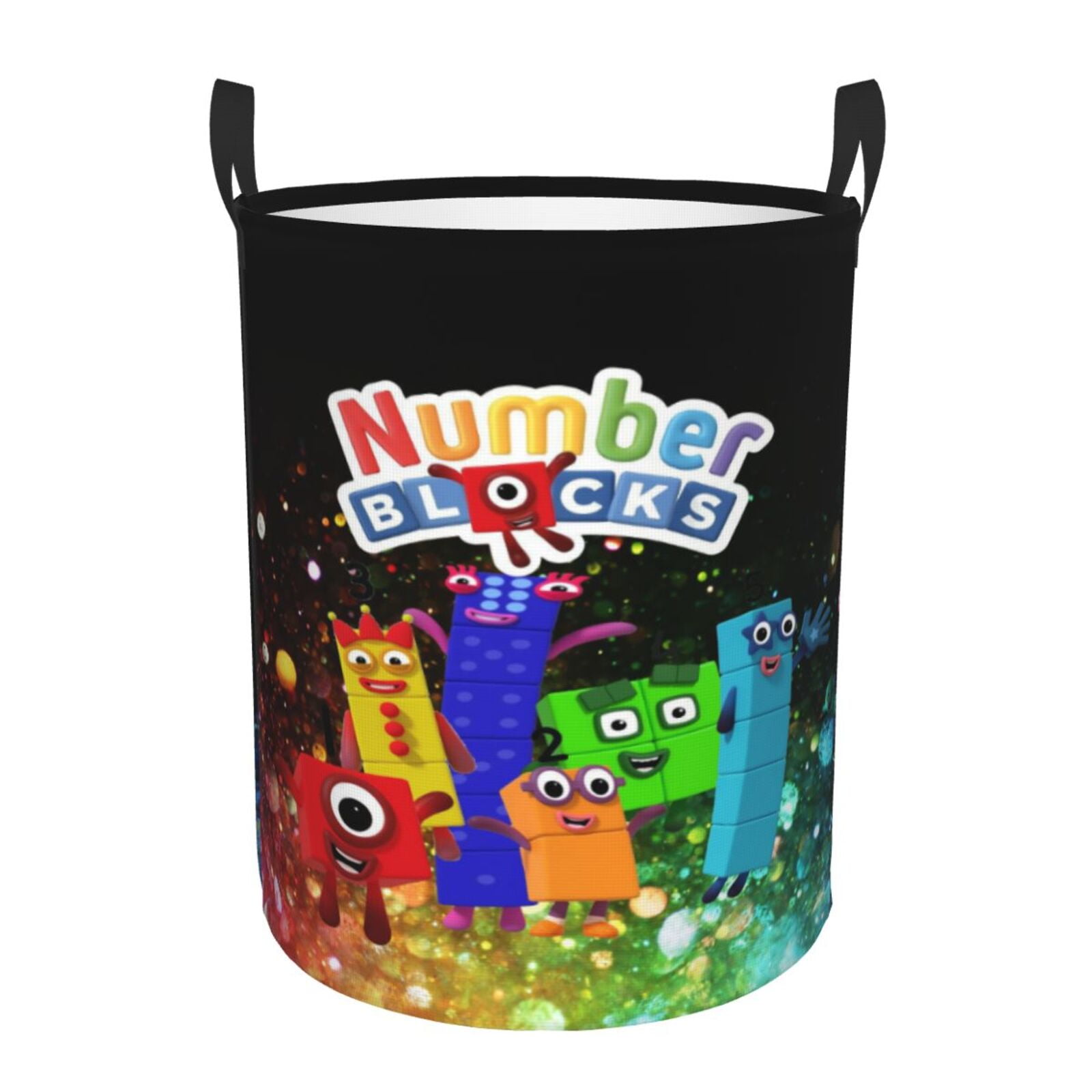 Number Cartoon Show Block Laundry Basket with Handle Waterproof Fabric ...