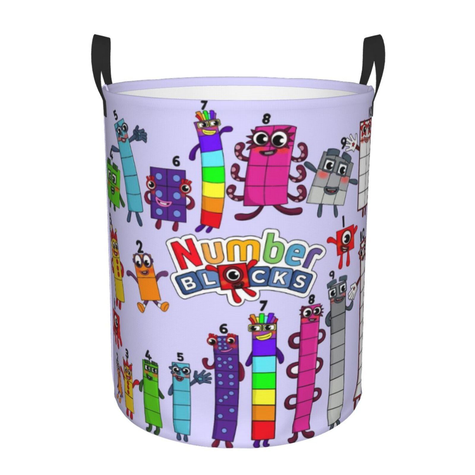Number Cartoon Show Block Laundry Basket with Handle Waterproof Fabric ...