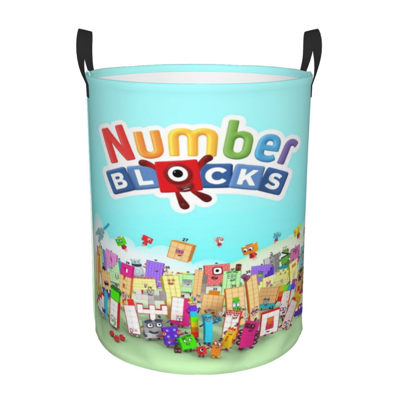 Number Cartoon Show Block Laundry Basket with Handle Waterproof Fabric ...
