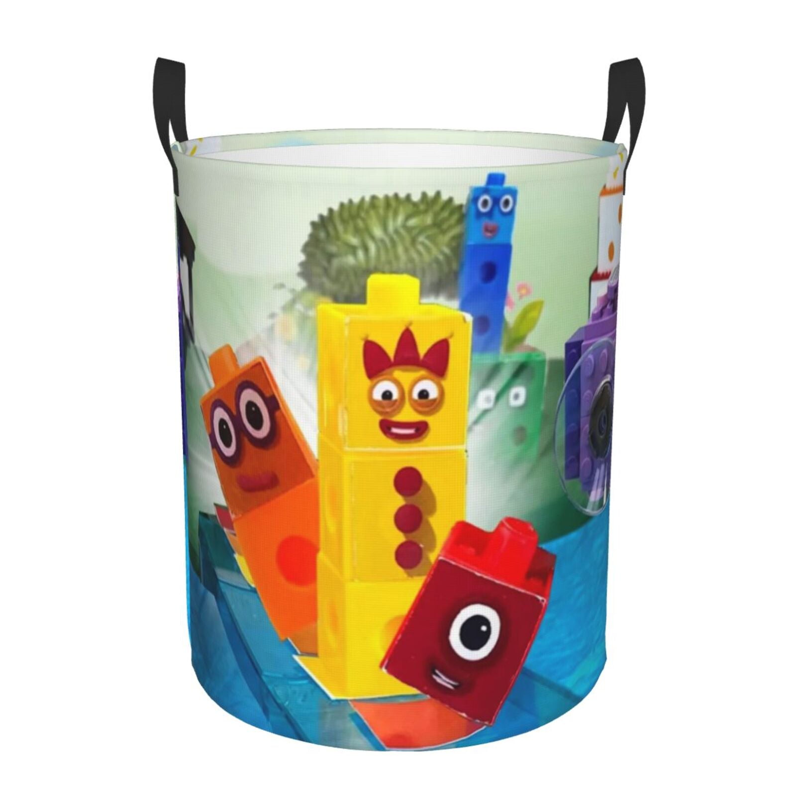 Number Cartoon Show Block Laundry Basket with Handle Waterproof Fabric ...