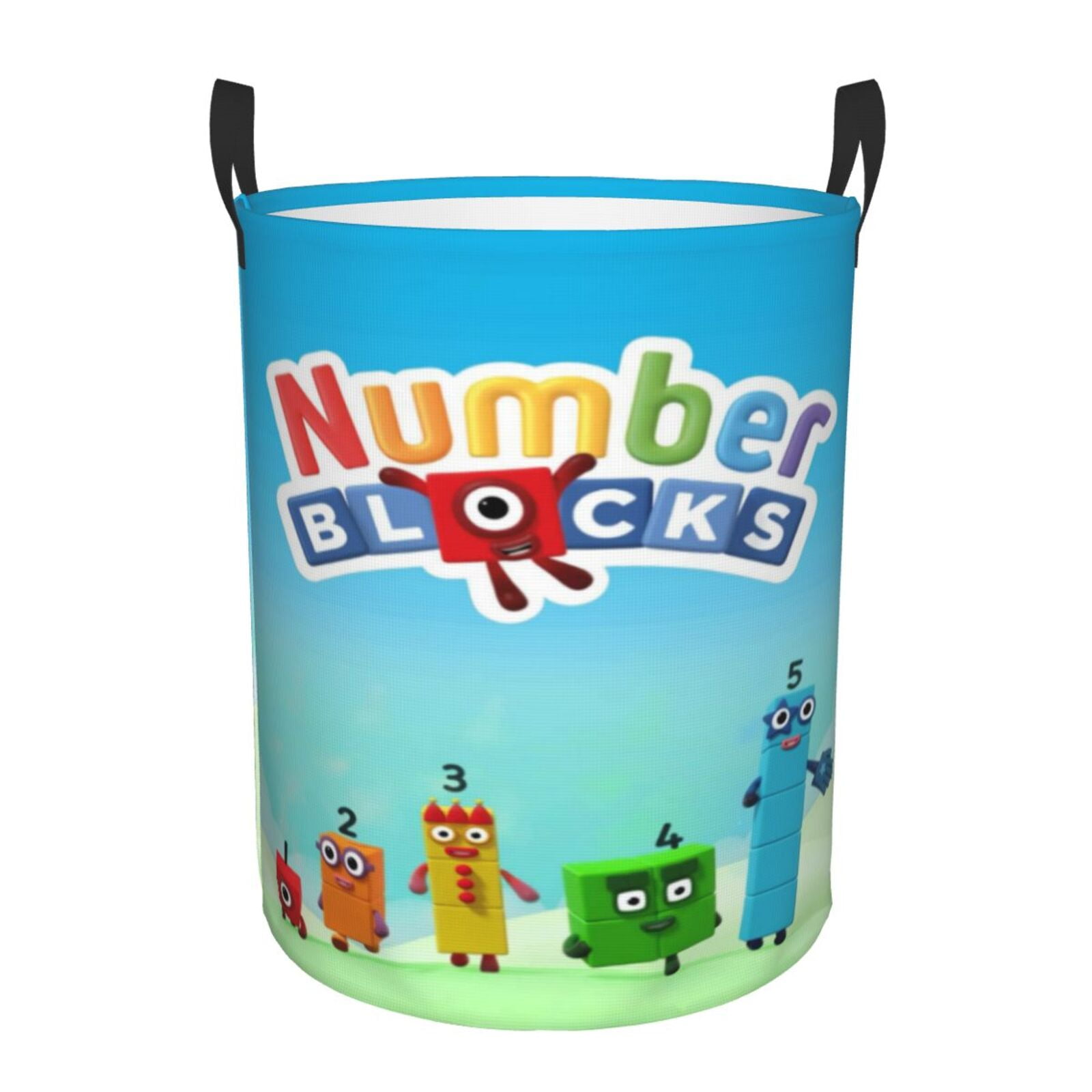 Number Cartoon Show Block Laundry Basket with Handle Waterproof Fabric ...
