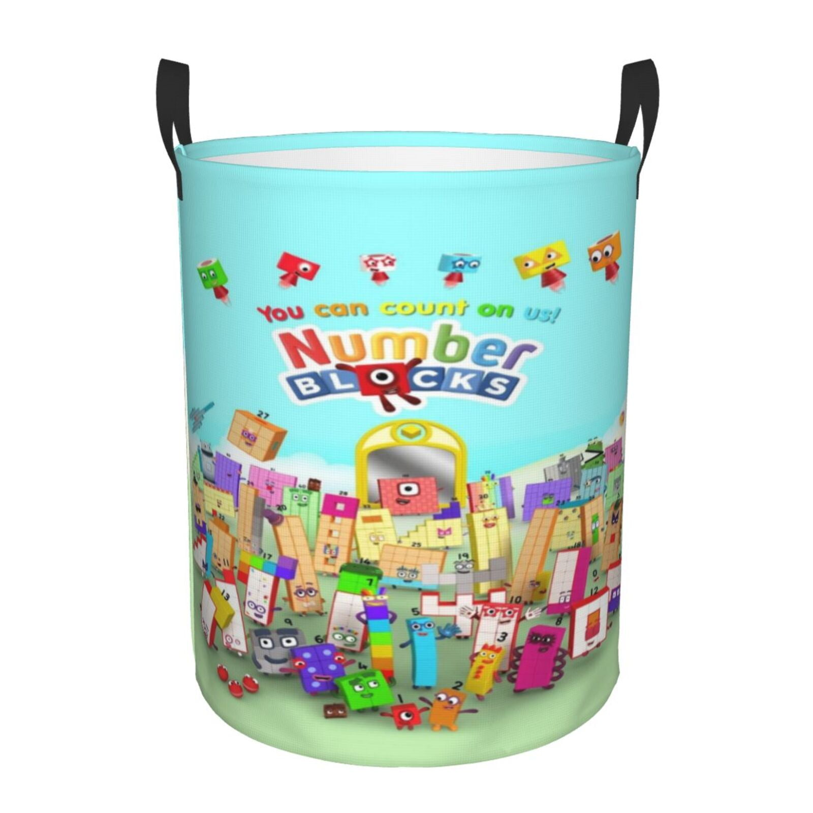 Number Cartoon Show Block Laundry Basket with Handle Waterproof Fabric ...