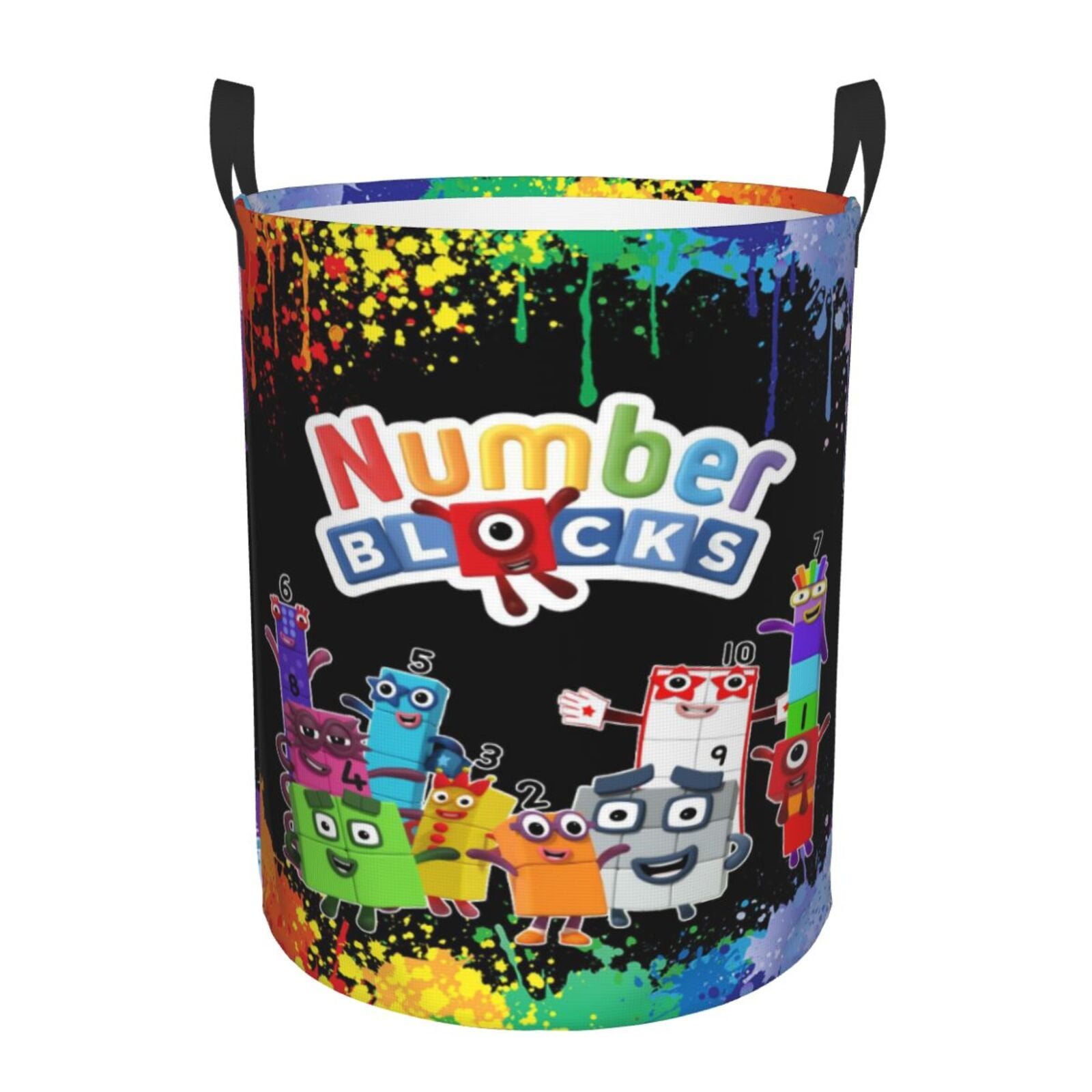 Number Cartoon Show Block Laundry Basket with Handle Waterproof Fabric ...