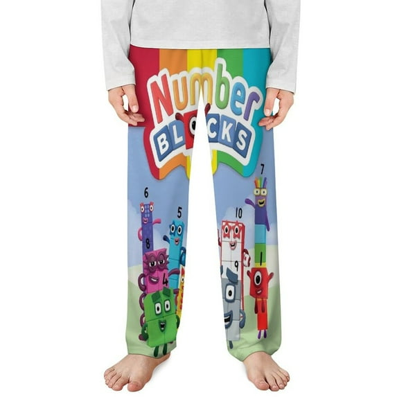 Number Cartoon Show Block Pajama Pants Cartoon Casual Lounge PJ Bottoms ...